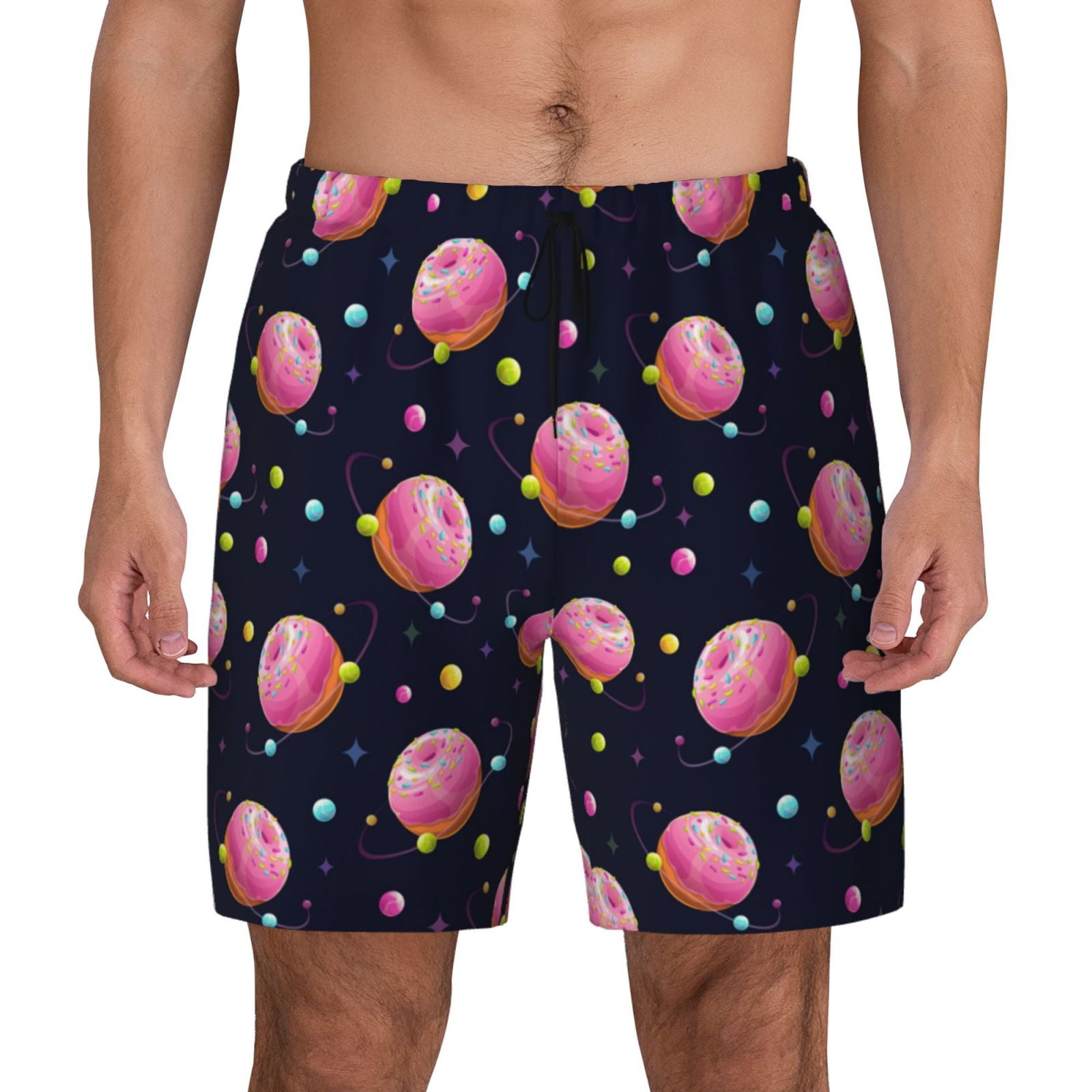 Balery Cartoon Donut Planets Mens Swim Trunks Swim Shorts for Men Quick ...