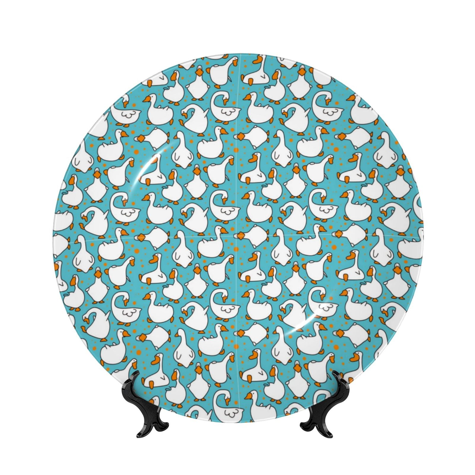 Balery Cartoon Funny Goose Print Bone China Decorative Plate Ceramic ...