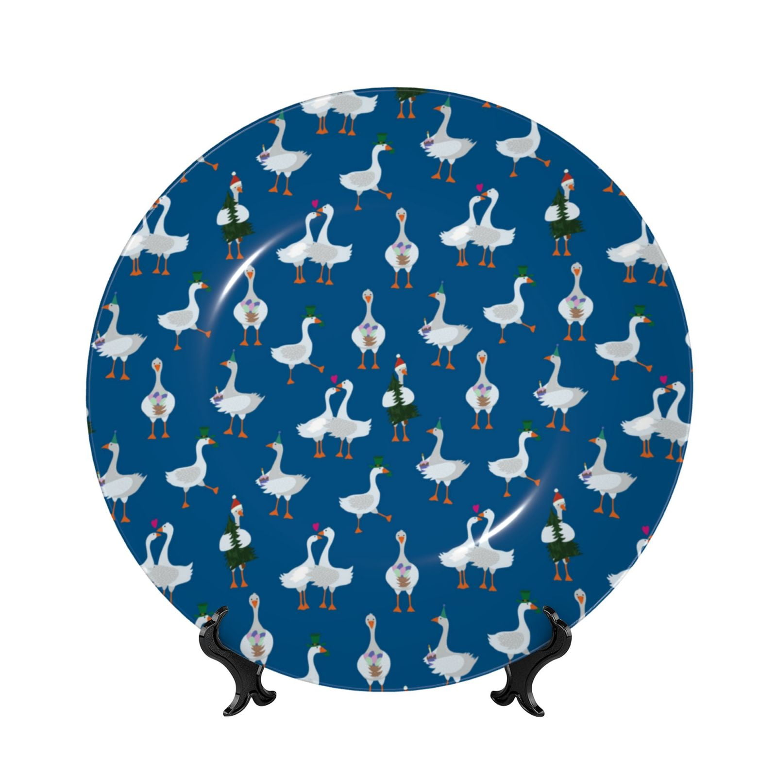 Balery Cartoon Geese With Xmas Print Bone China Decorative Plate ...