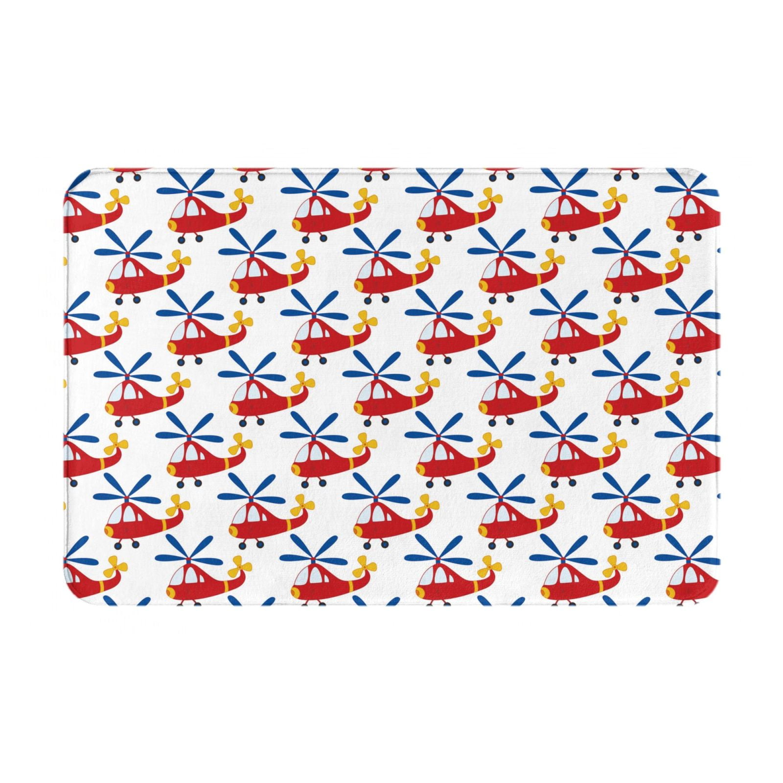 Balery Cartoon Helicopter Doormat, Durable Flannel Fabric, Waterproof ...