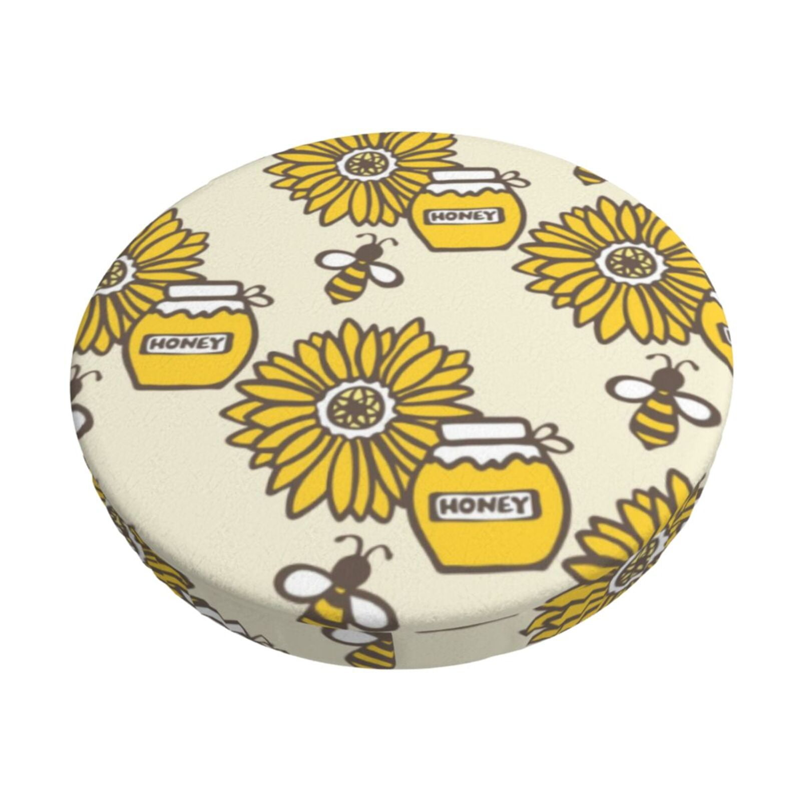 Balery Cartoon Honey Pot Bee Sunflower Round Bar Stool Seat Covers ...