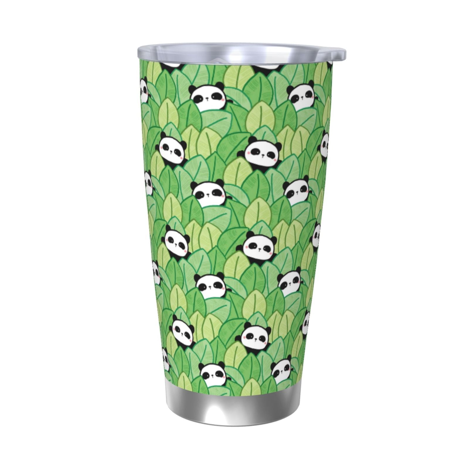Balery Cartoon Panda And Leaf 1 Pattern 20oz Insulated Car Cup with ...