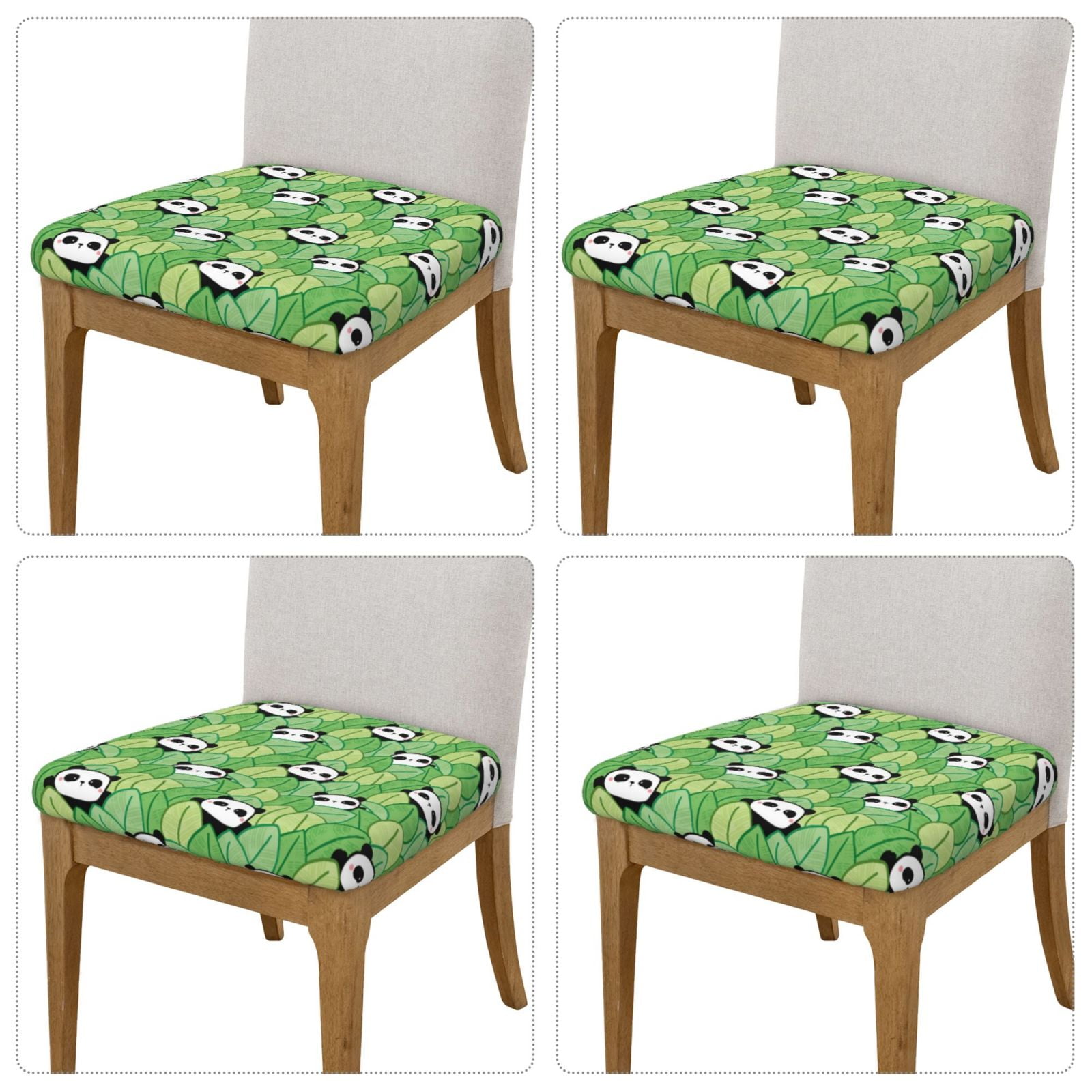 Balery Cartoon Panda And Leaf 1 Stretch Couch Cushion Covers, Individual Sofa Cushion Covers ...