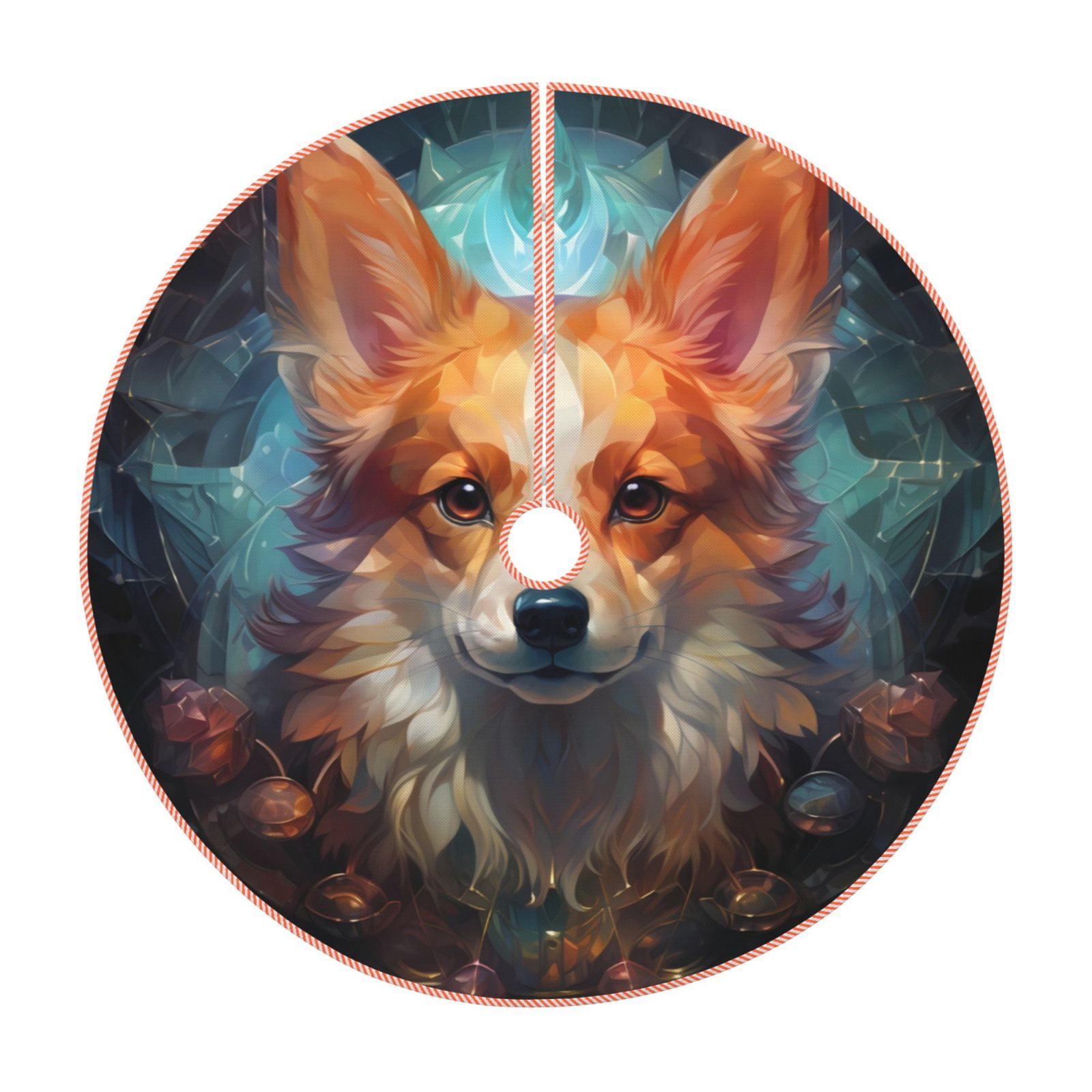 Balery Cartoon Pattern Corgi Printed Christmas Tree Skirt , Merry ...