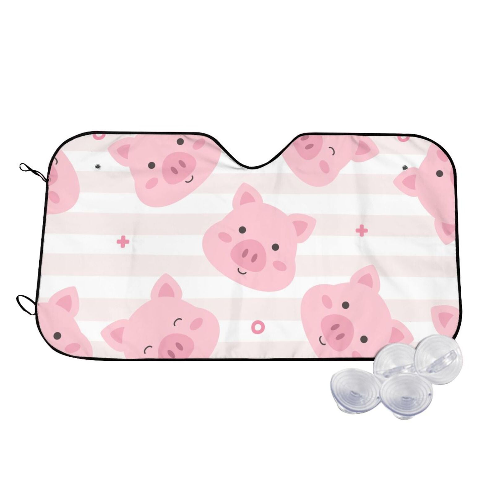 Balery Cartoon Pig Windshield Sun Shade, Car Front Window Sunshade ...
