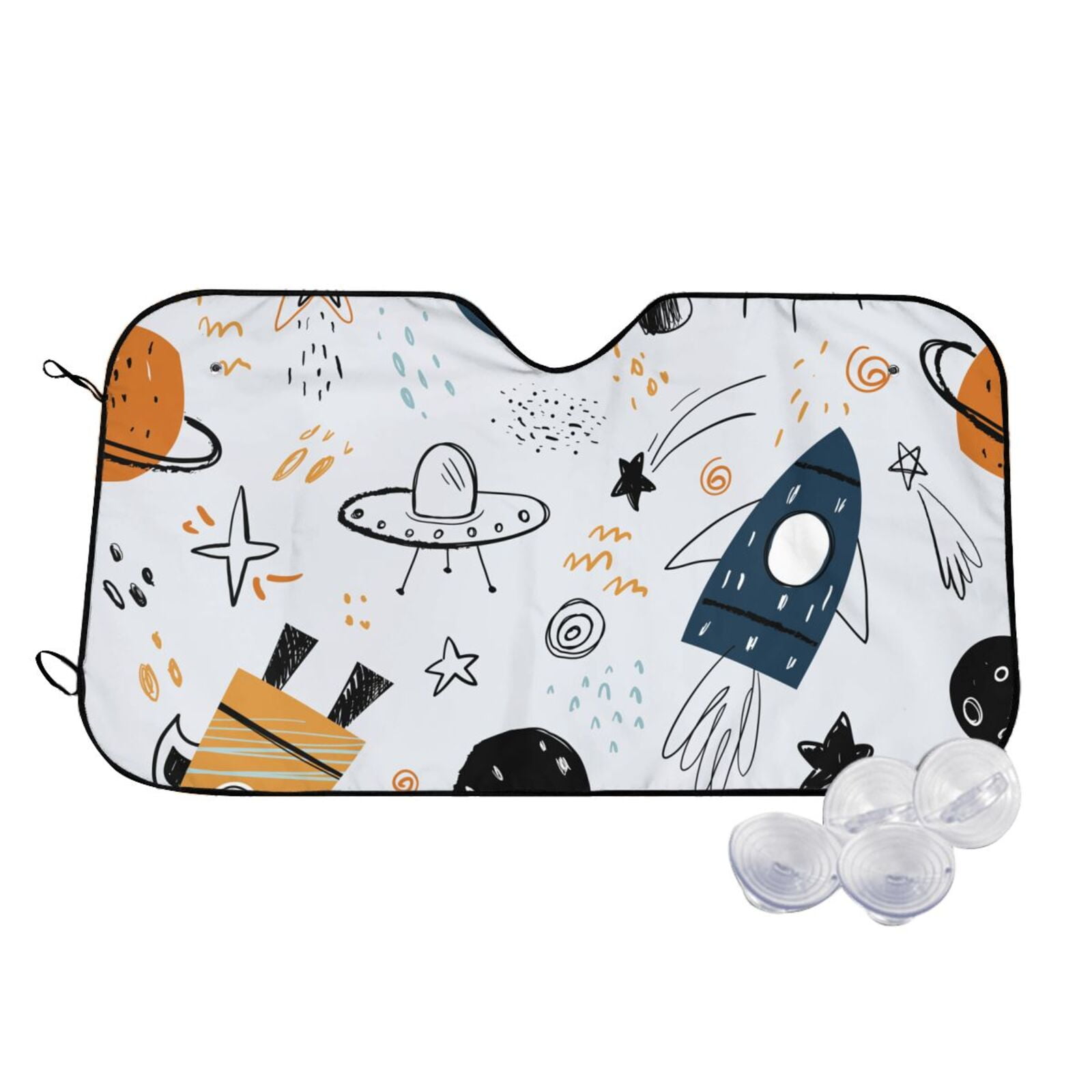 Balery Cartoon Planets Print Car Windshield Sun Shade,Windshield ...