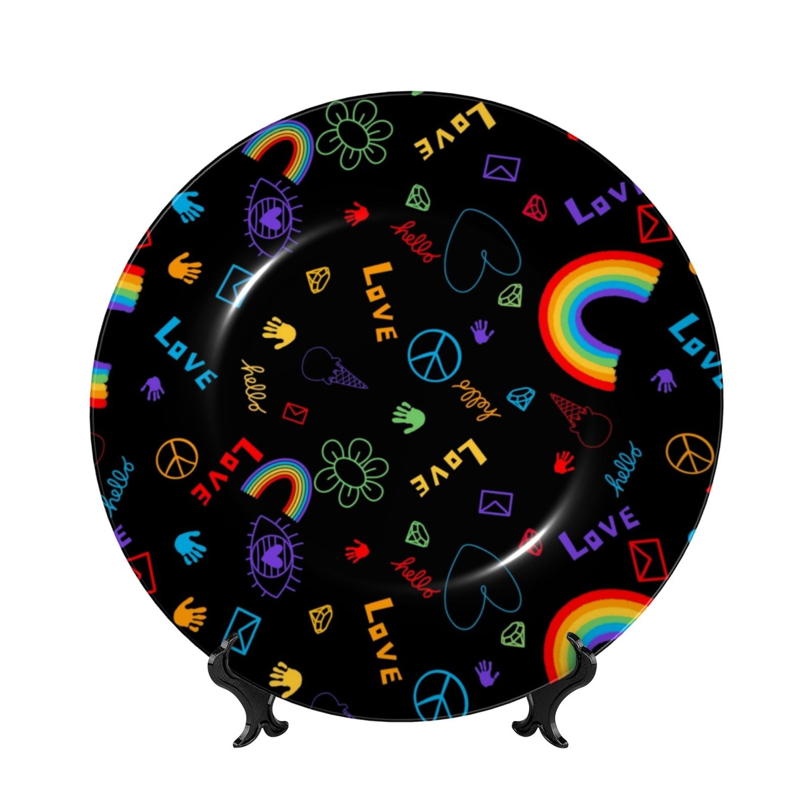 Balery Cartoon Pride Lgbt Print Bone China Decorative Plate Ceramic ...