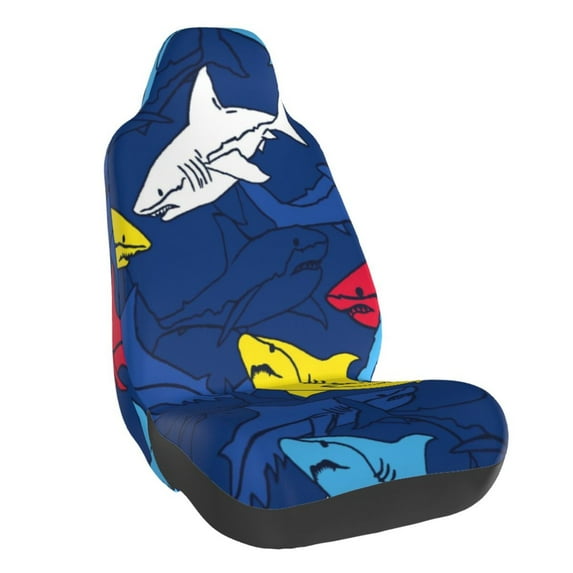 Balery Cartoon Shark Pattern Car Seat Cover - Soft & Breathable Front ...