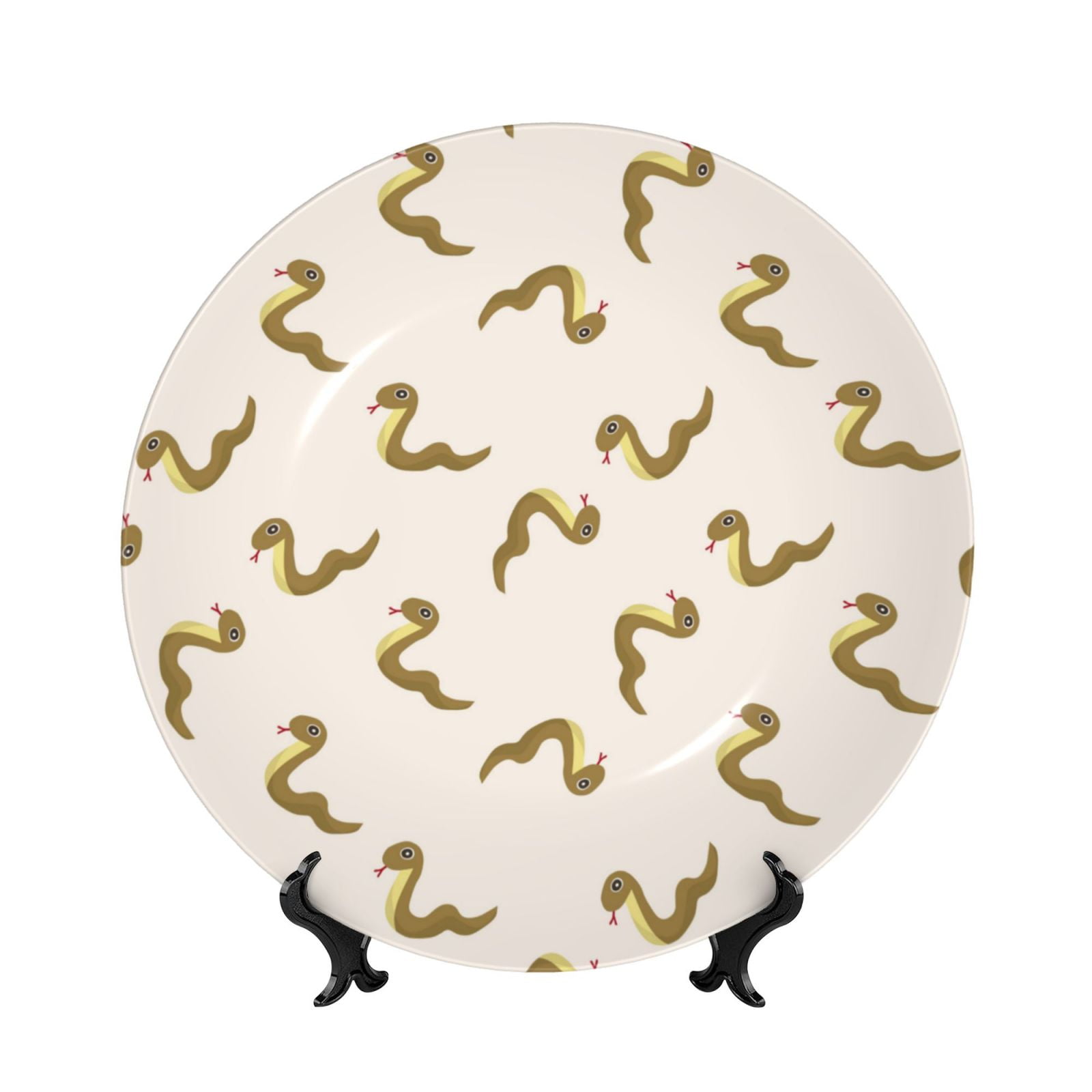 Balery Cartoon Snake Print Bone China Decorative Plate Ceramic Dinner ...