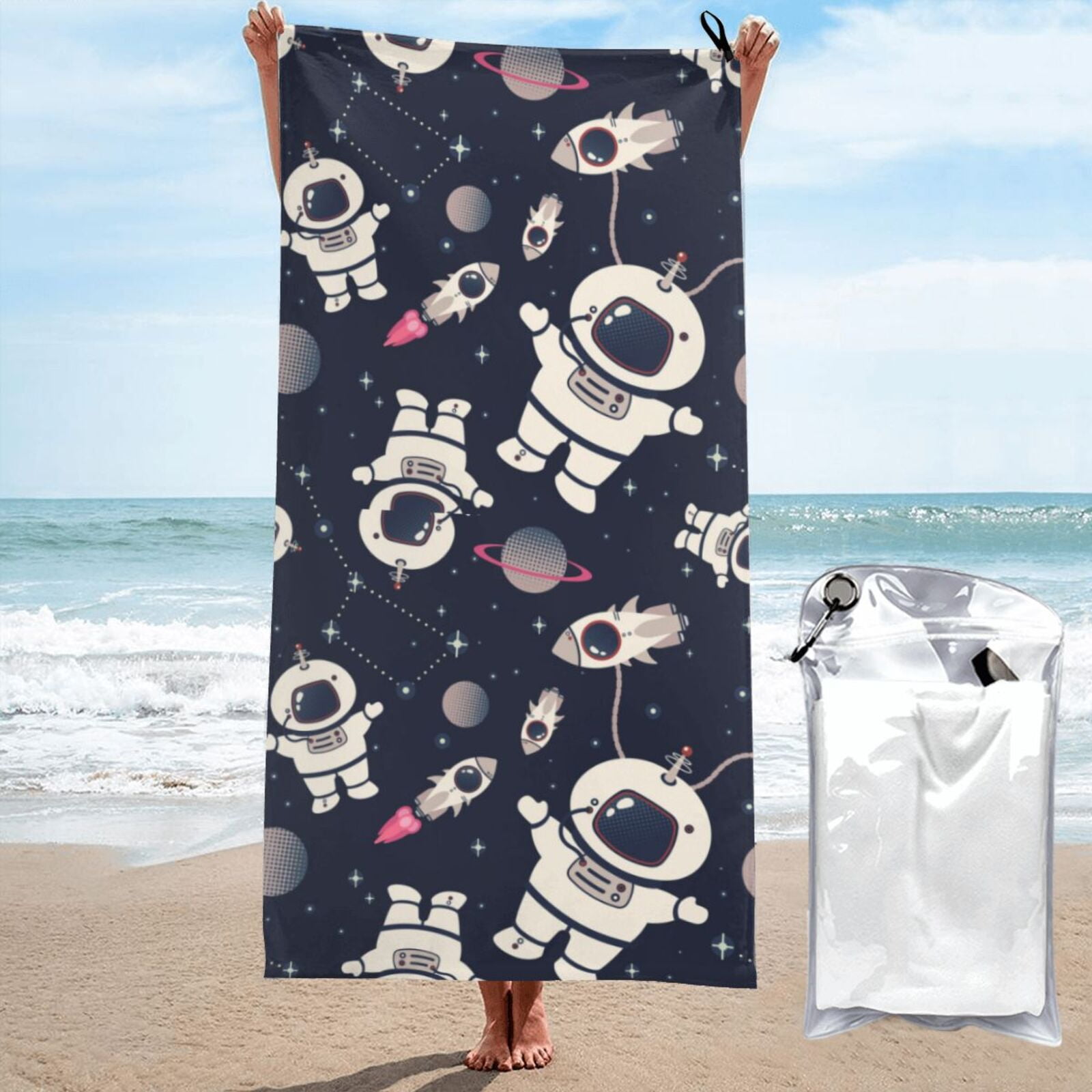 Balery Cartoon Spaceship Print Towels - Luxurious Jumbo Bath Sheet ...