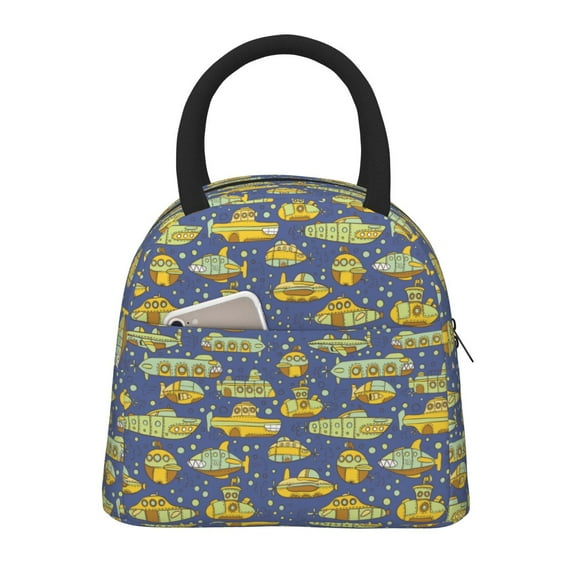 Balery Cartoon Submarines Pattern Lunch Bag Women, Lunch Box, Lunch Bag ...