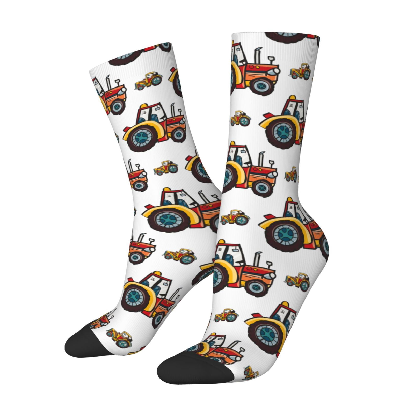 Balery Cartoon Tractor Pattern Crew Socks Unisex– Soft & Breathable ...