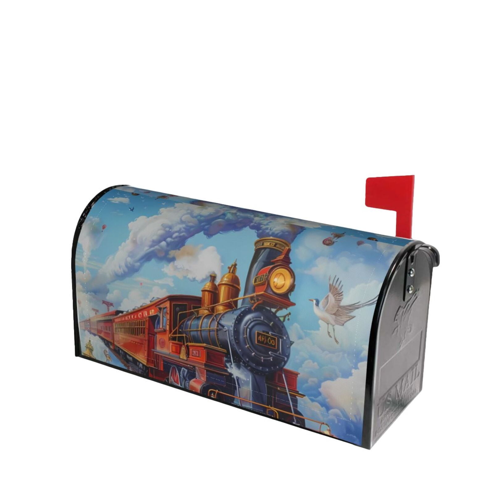Balery Cartoon Train Hot Air Balloon Mailbox Cover - Standard Size ...