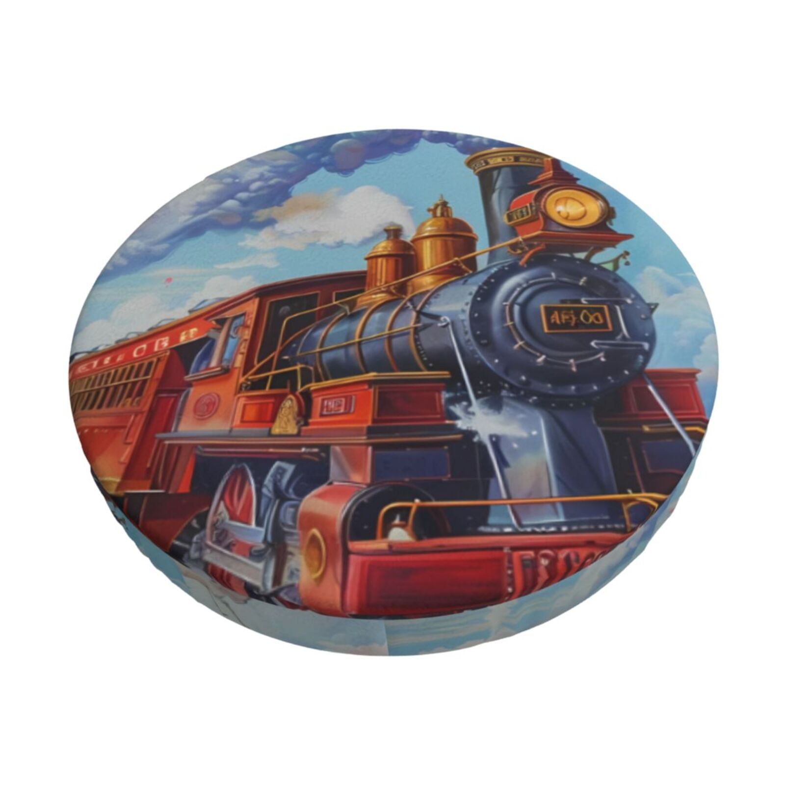 Balery Cartoon Train Hot Air Balloon Round Bar Stool Seat Covers Velvet ...