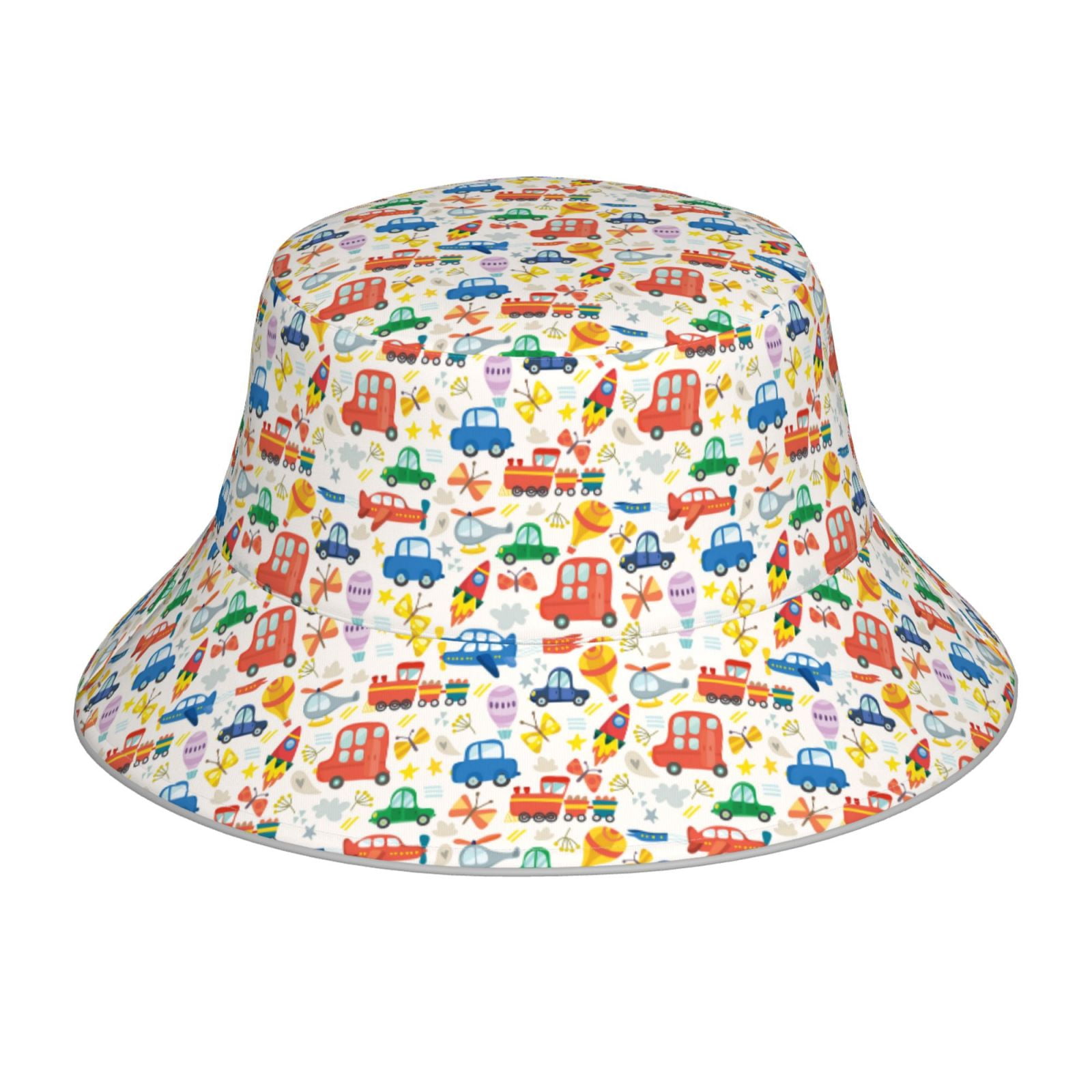 Balery Cartoon Transportation Sun Hats for Men Women Bucket Hat UPF 50 ...