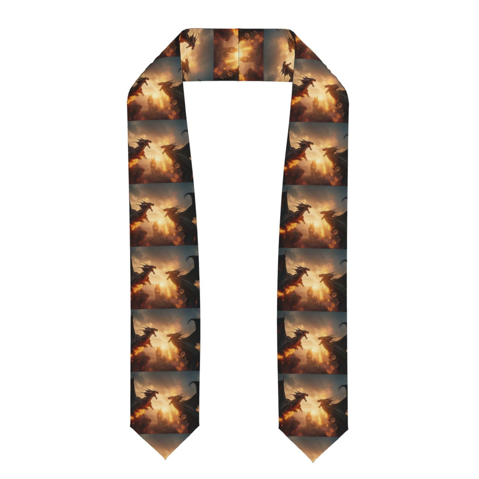 Balery Castle Cool Fire Dragon Pattern Graduation Shawl Stole – Premium ...