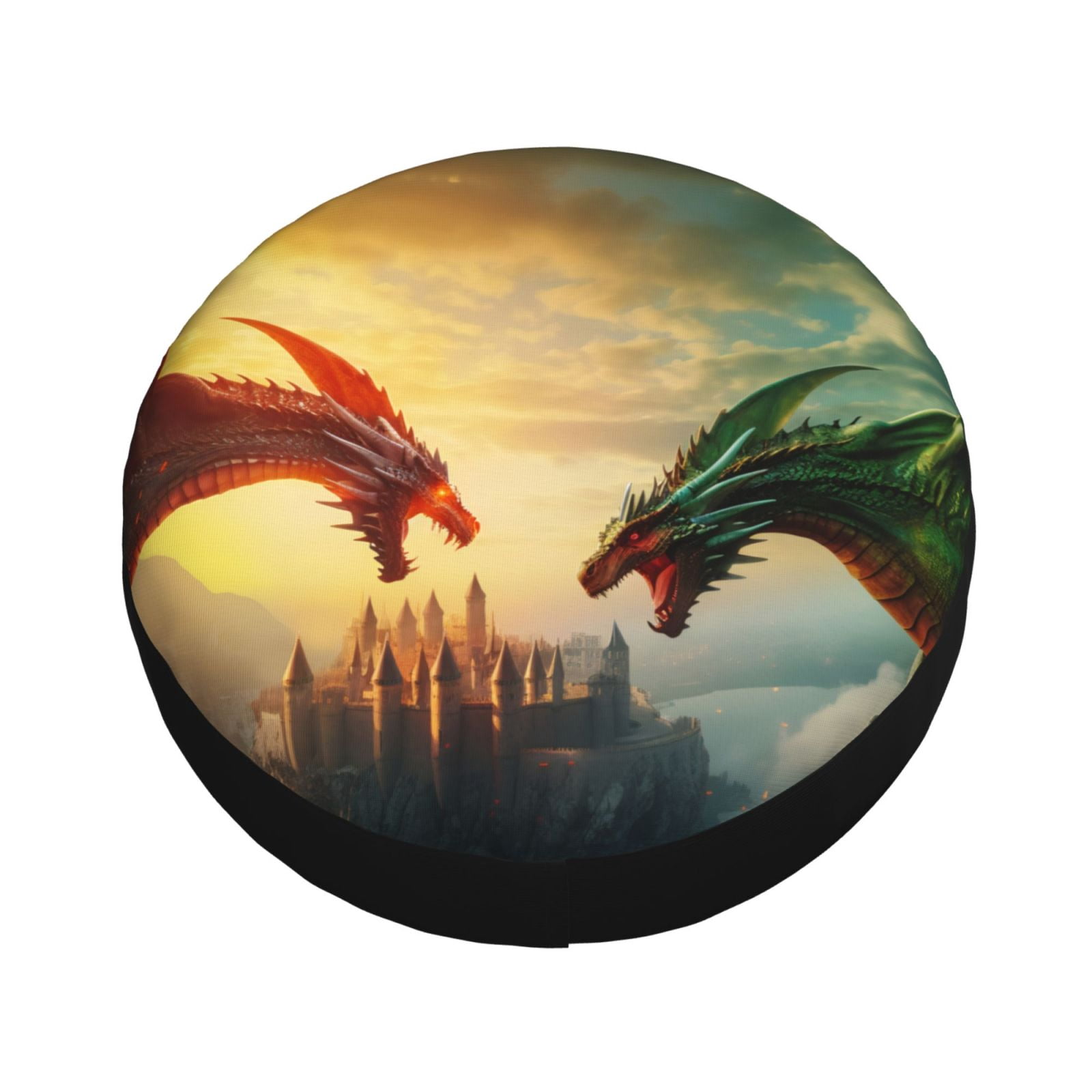 Balery Castle Red Green Sky Dragon Tire Covers - Tough Tire Wheel ...