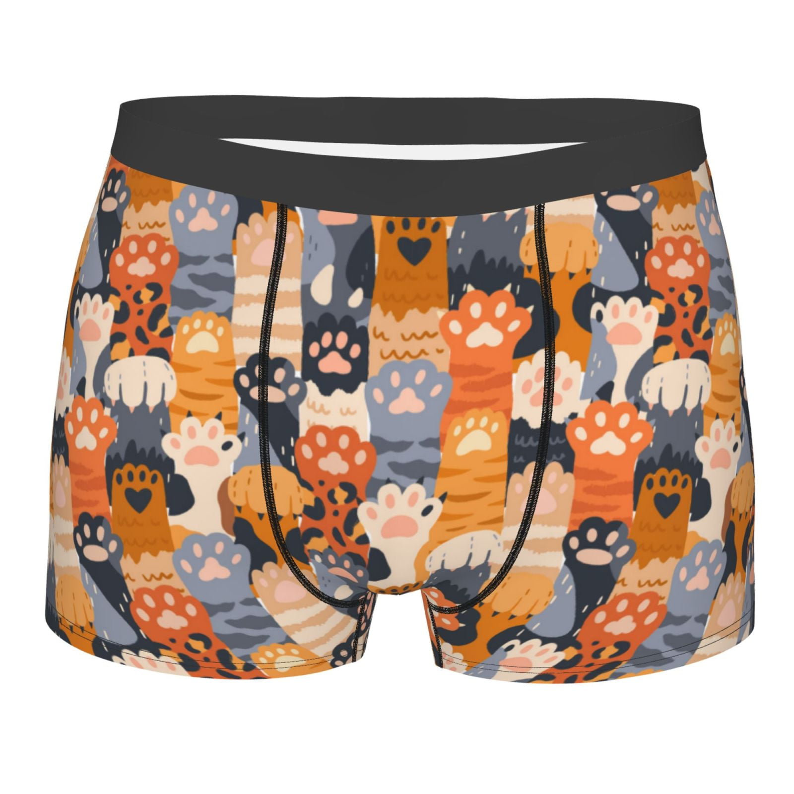 Balery Cat Paws Men's Boxer Briefs, Soft and Breathable Cotton ...
