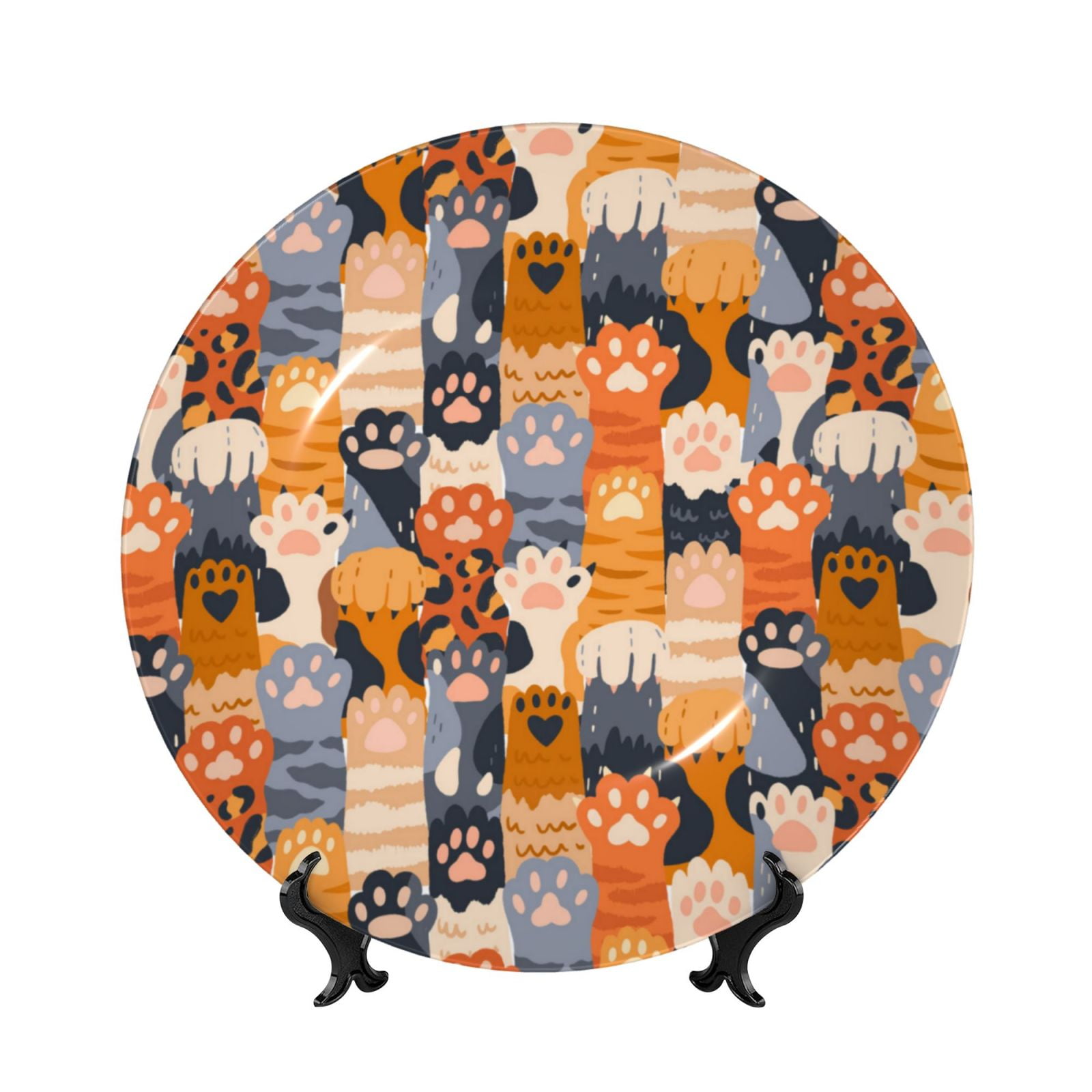 Balery Cat Paws Print Bone China Decorative Plate Ceramic Dinner Plates ...