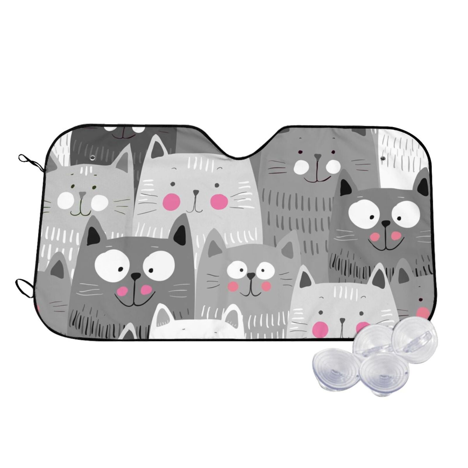 Balery Cats Group Windshield Sun Shade, Car Front Window Sunshade Cover ...