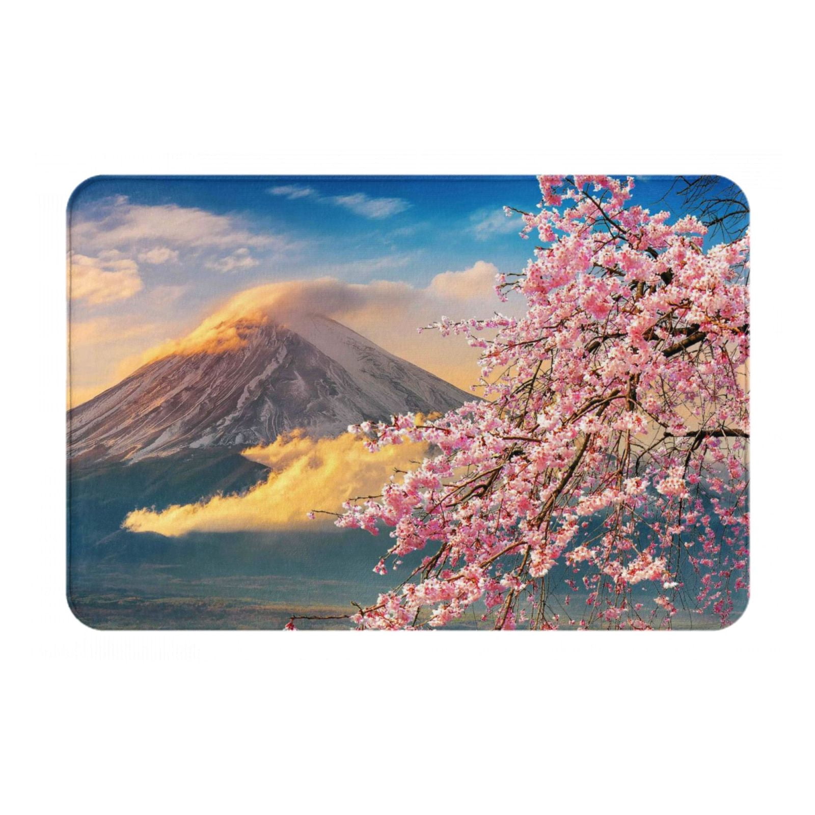 Balery Cherry Blossoms Doormat, Durable Flannel Fabric, Waterproof ...