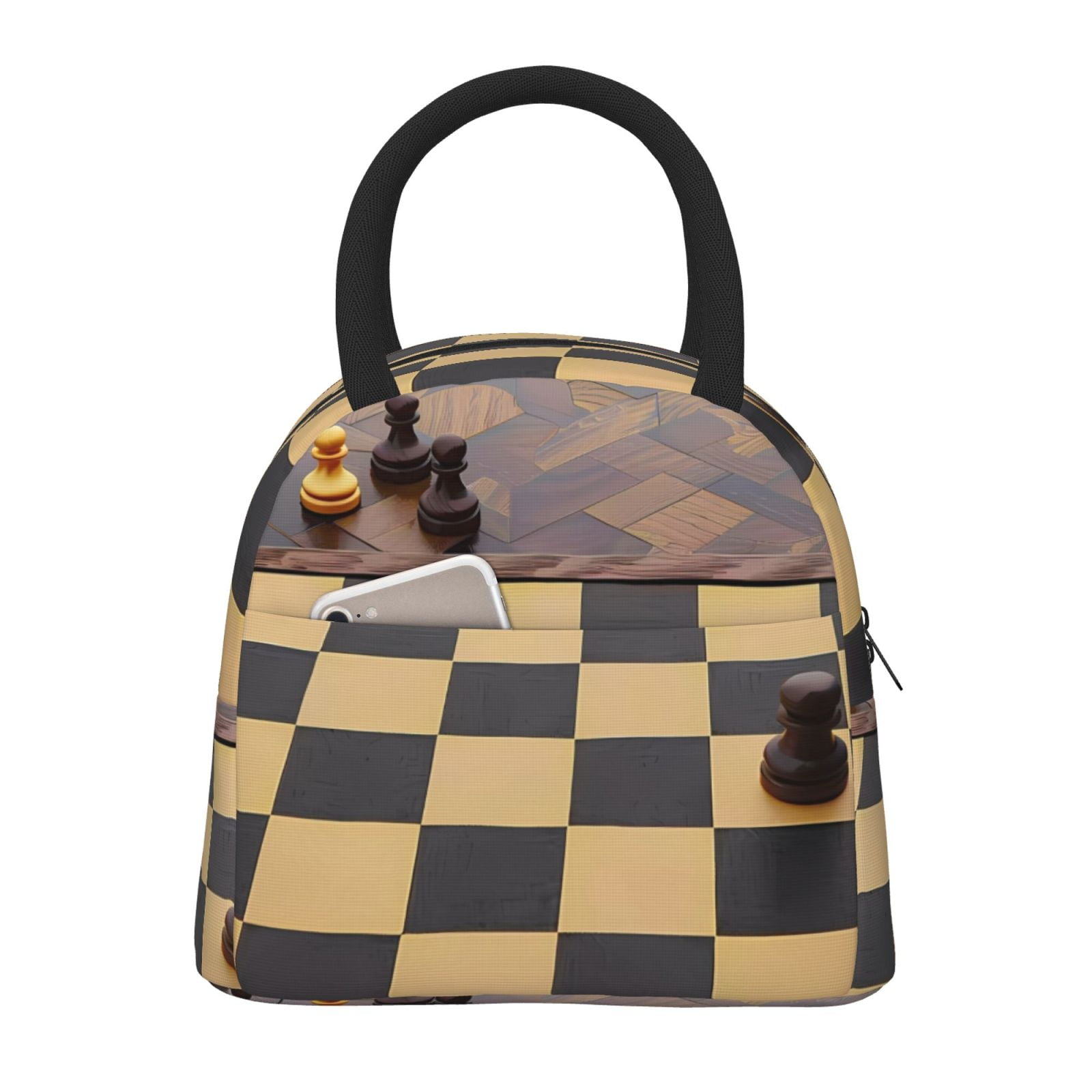 Balery Chess Board With Pawns Pattern Lunch Bag Women, Lunch Box, Lunch ...