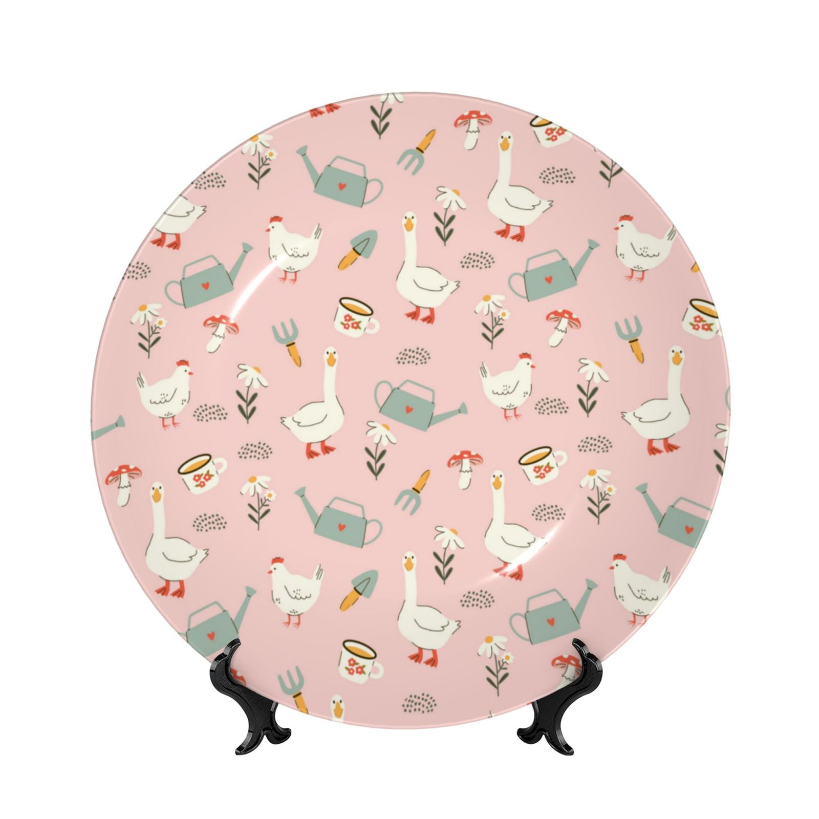 Balery Chicken And Goose Print Bone China Decorative Plate Ceramic ...