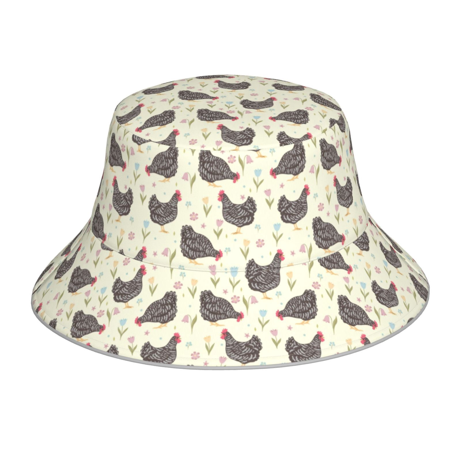 Balery Chickens And Flowers Sun Hats for Men Women Bucket Hat UPF 50 ...