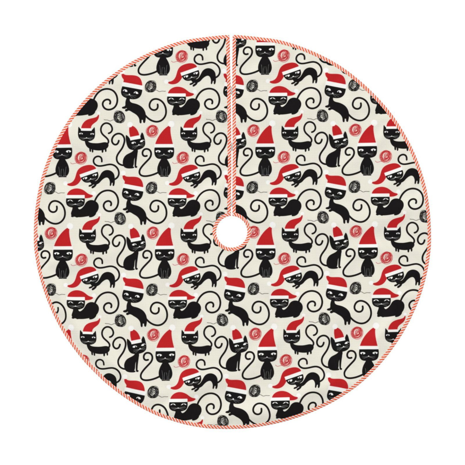 Balery Christmas Cat Printed Christmas Tree Skirt , Merry Christmas ...