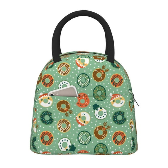 Balery Christmas Donuts Pattern Lunch Bag Women, Lunch Box, Lunch Bag ...