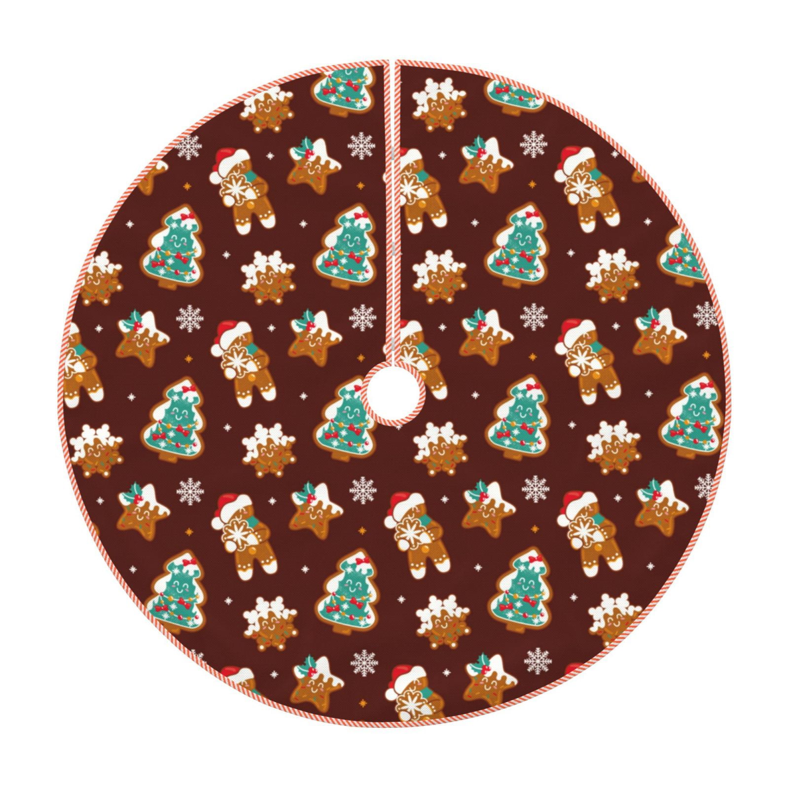 Balery Christmas Gingerbread Printed Christmas Tree Skirt , Merry ...