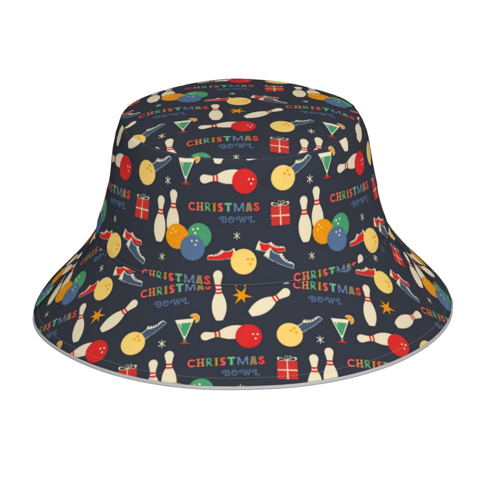 Balery Christmas Holiday Bowling Sun Hats for Men Women Bucket Hat UPF ...