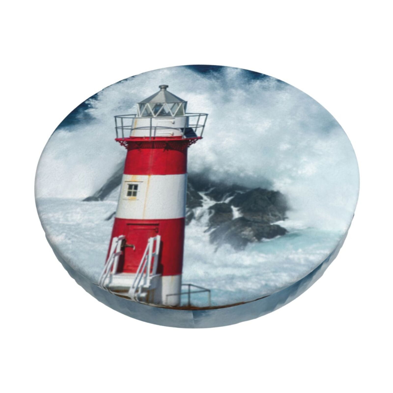 Balery Circular Lighthouse Round Bar Stool Seat Covers Velvet Fabric ...