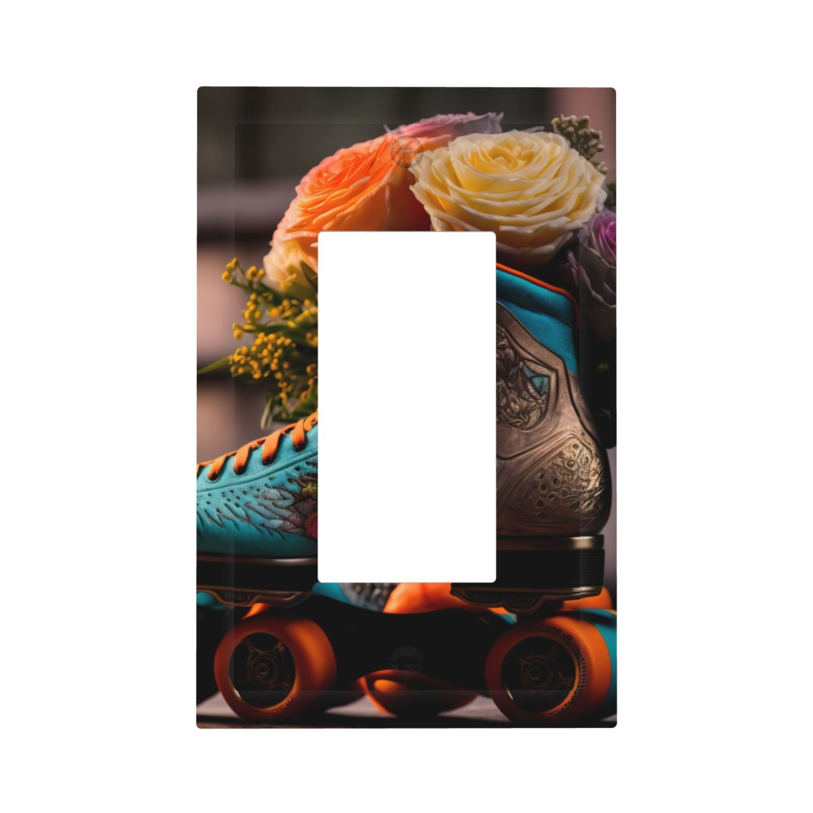 Balery Classic Floral Blue Skate Shoes for Duplex Wall Plates Kit ...