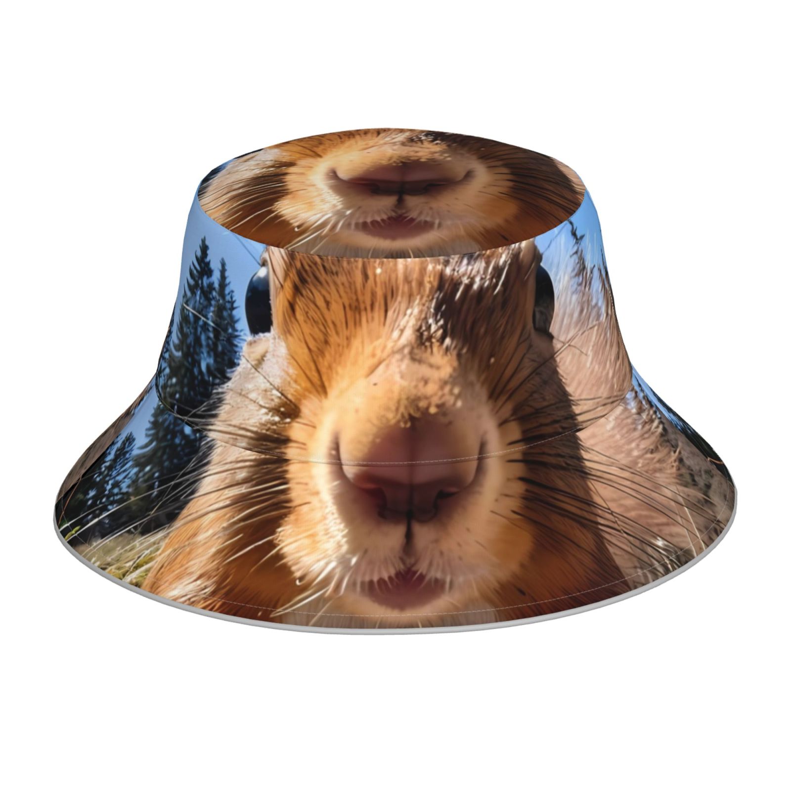 Balery Close-Up Curious Squirrel Sun Hats for Men Women Bucket Hat UPF ...