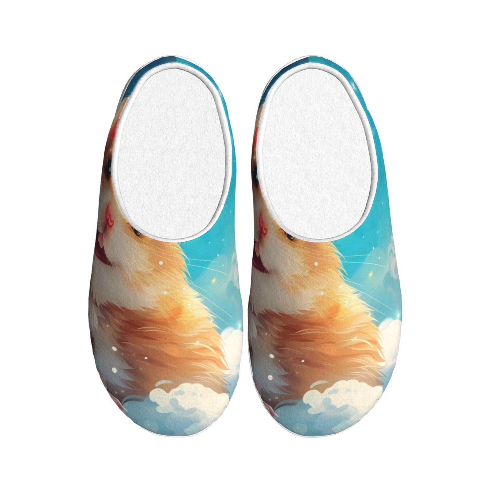 Balery Cloud Cute Hamster Pattern Women's Fuzzy Memory Foam Slippers ...