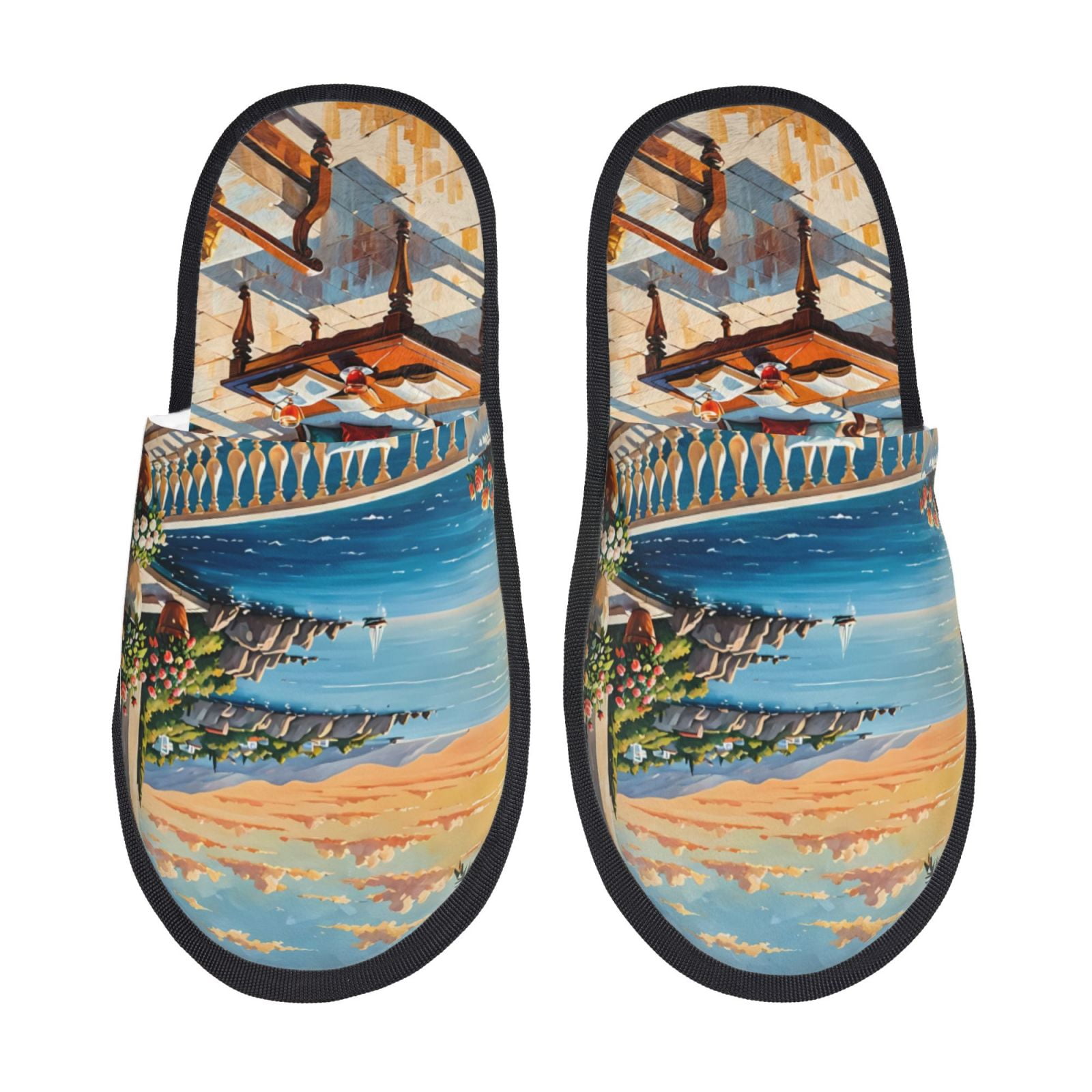 Balery Coastal Style Garden Villa Slient Indoor Furry Fleece Comfort ...