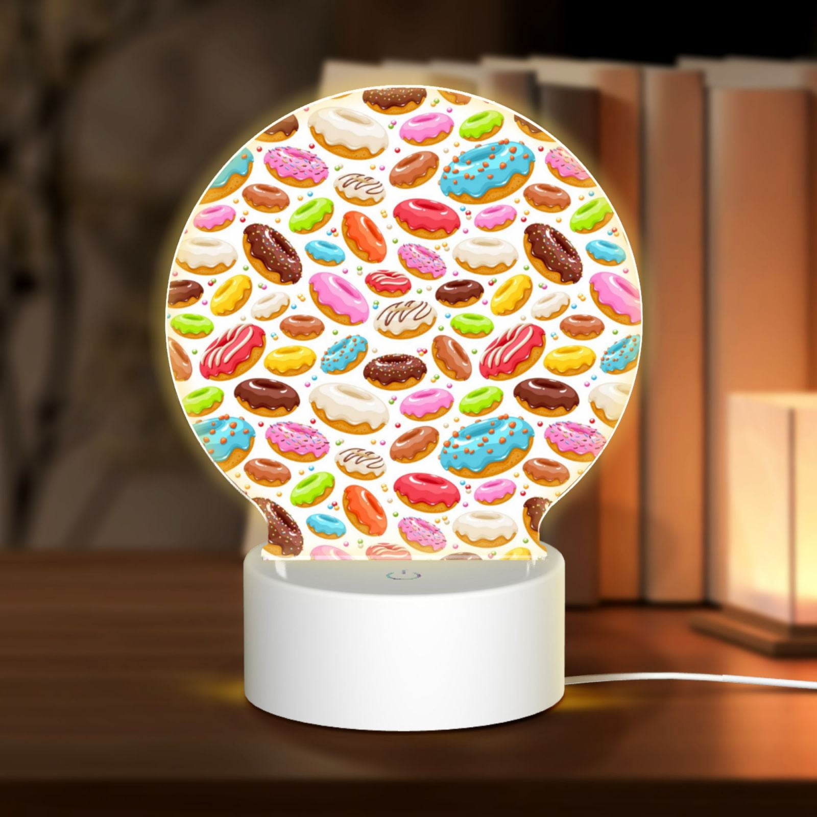 Balery Color Donut Pattern Acrylic Night Light Gift with 3 Color ...