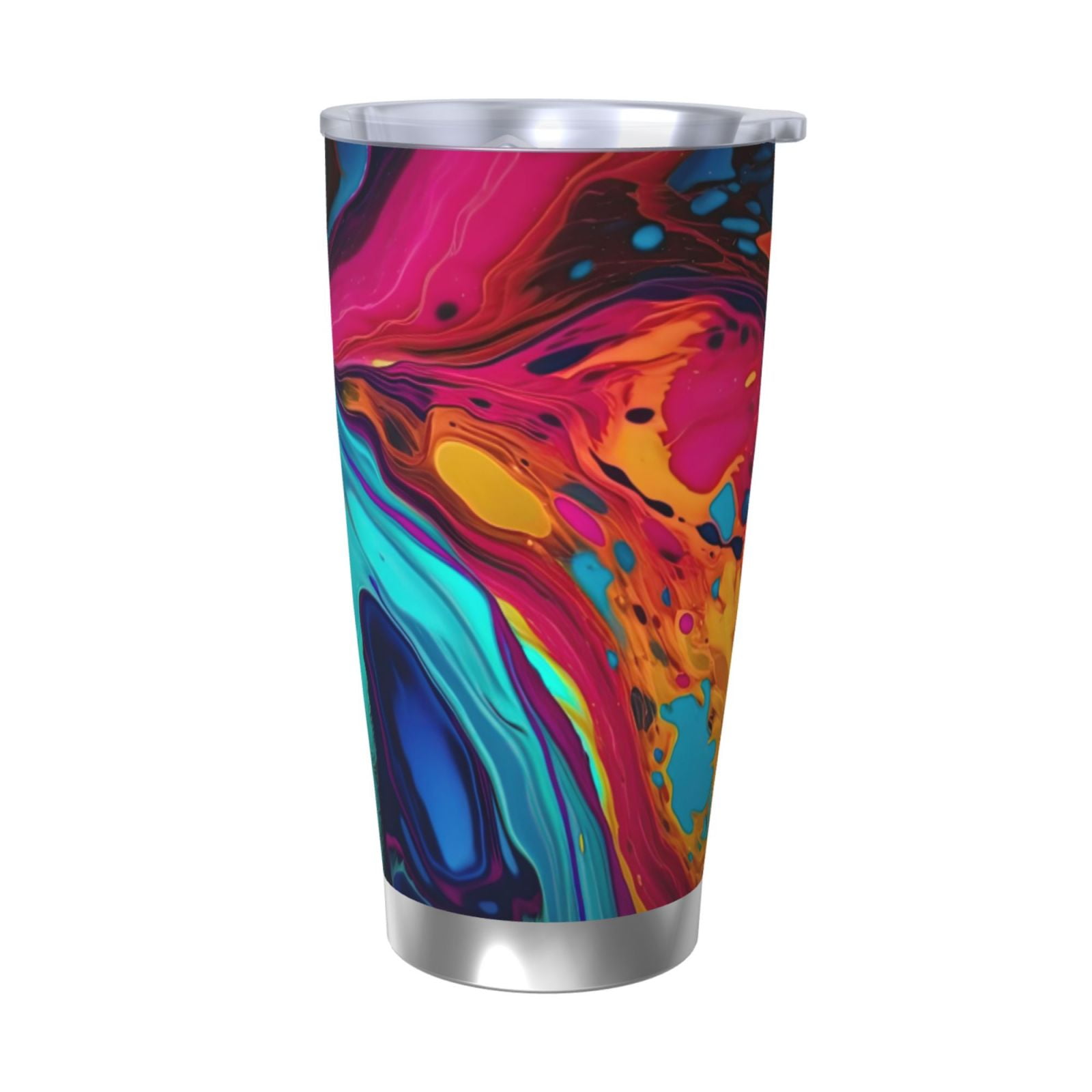Balery Colorful Abstract Swirls Pattern 20oz Insulated Car Cup with ...