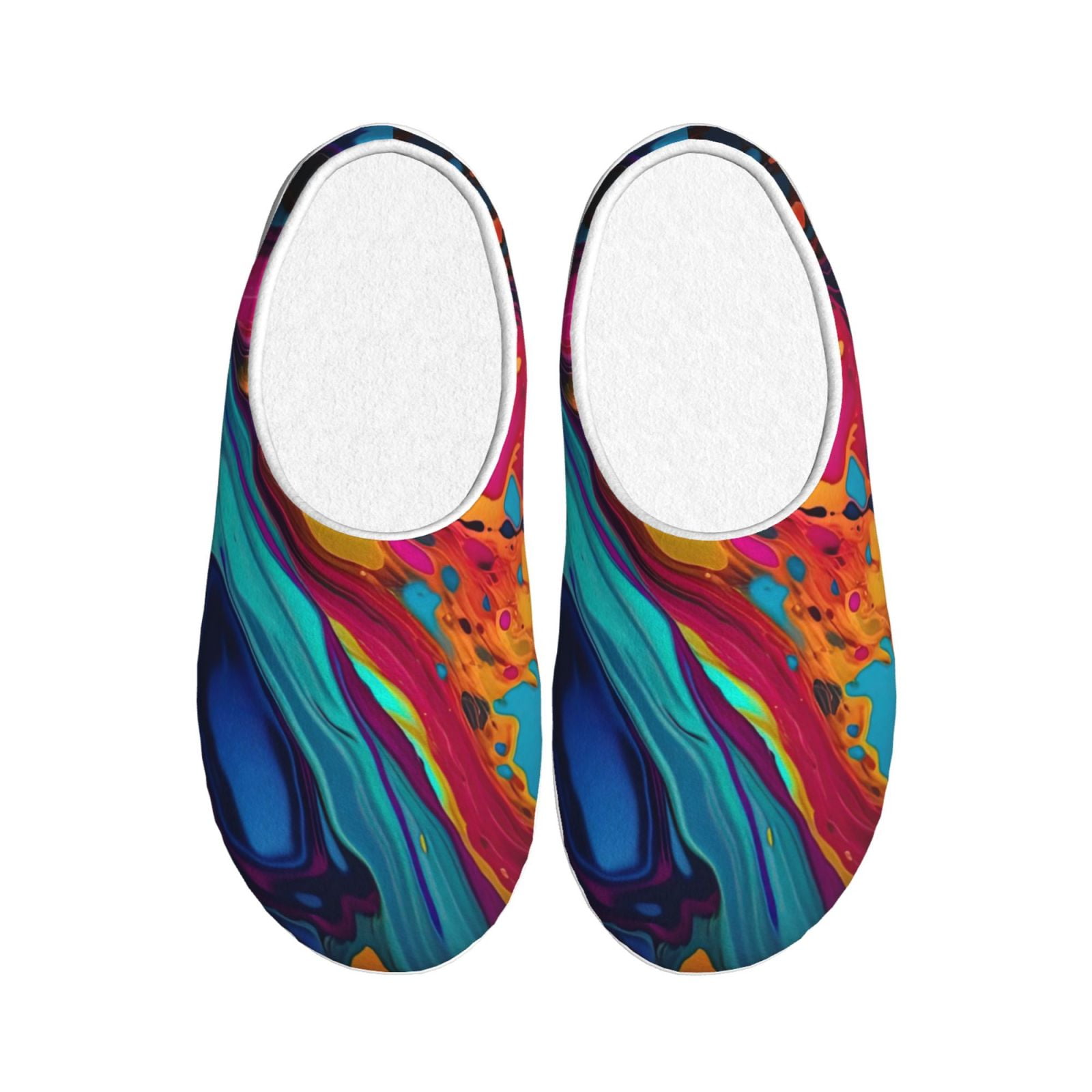 Balery Colorful Abstract Swirls Pattern Women's Fuzzy Memory Foam ...