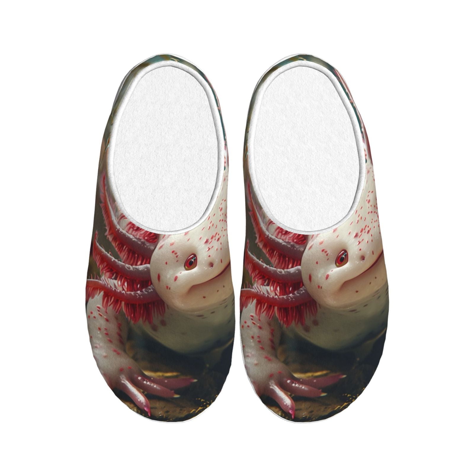 Balery Colorful Axolotl Underwater Pattern Women's Fuzzy Memory Foam ...