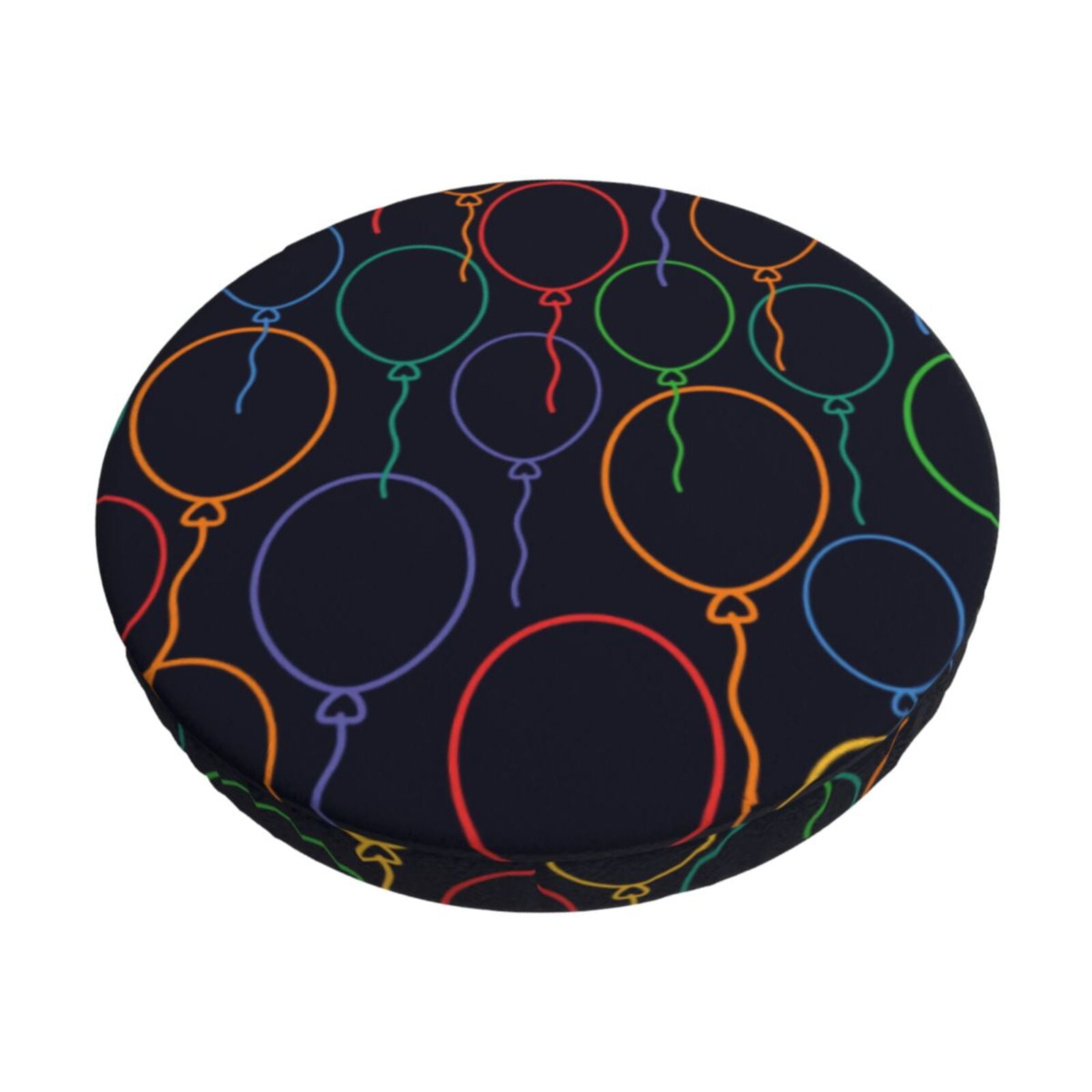 Balery Colorful Balloons Round Bar Stool Seat Covers Velvet Fabric ...