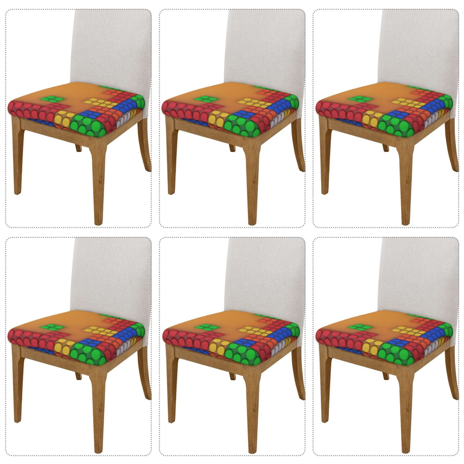 Balery Colorful Building Blocks A Stretch Couch Cushion Covers ...