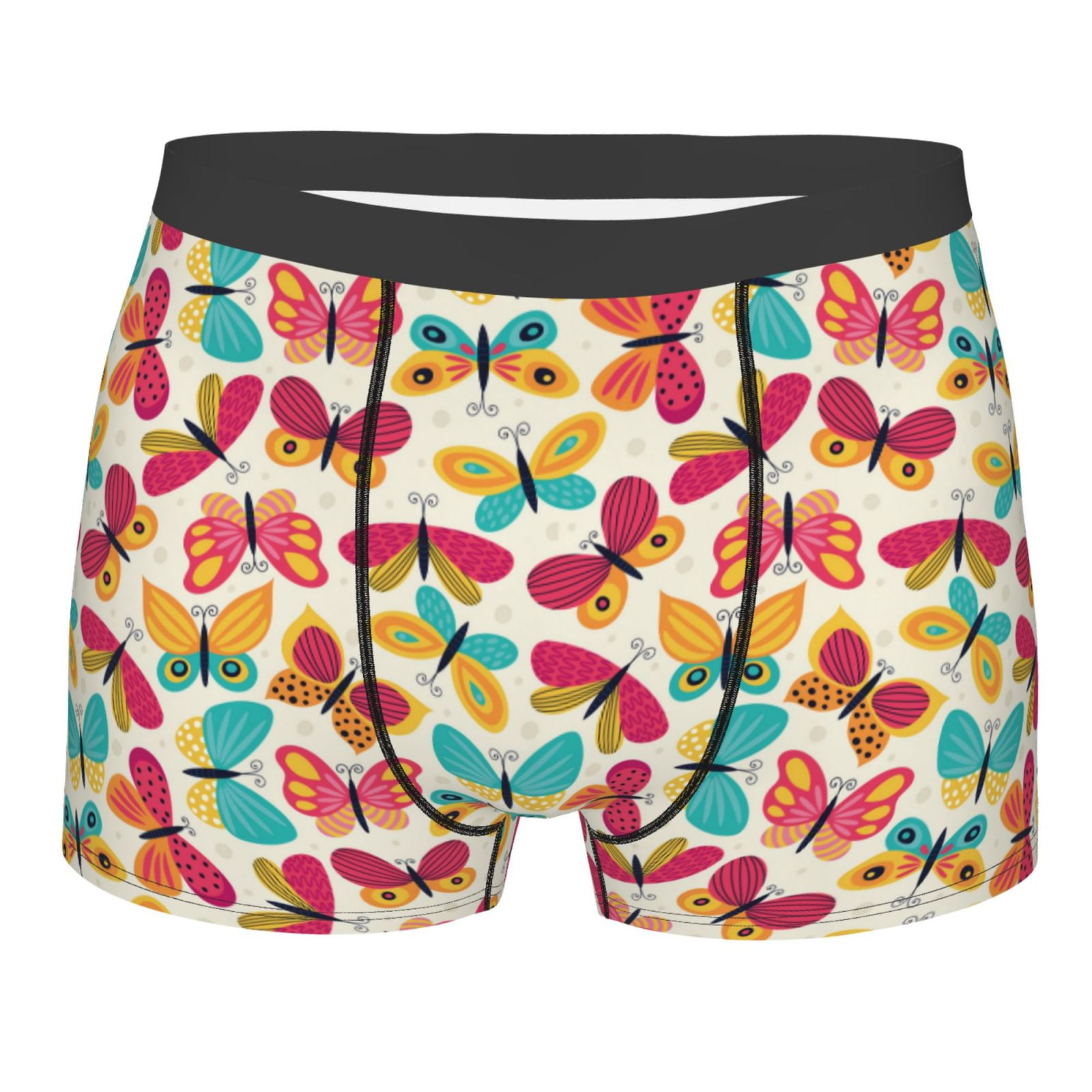 Balery Colorful Butterflies Men's Boxer Briefs, Soft and Breathable ...