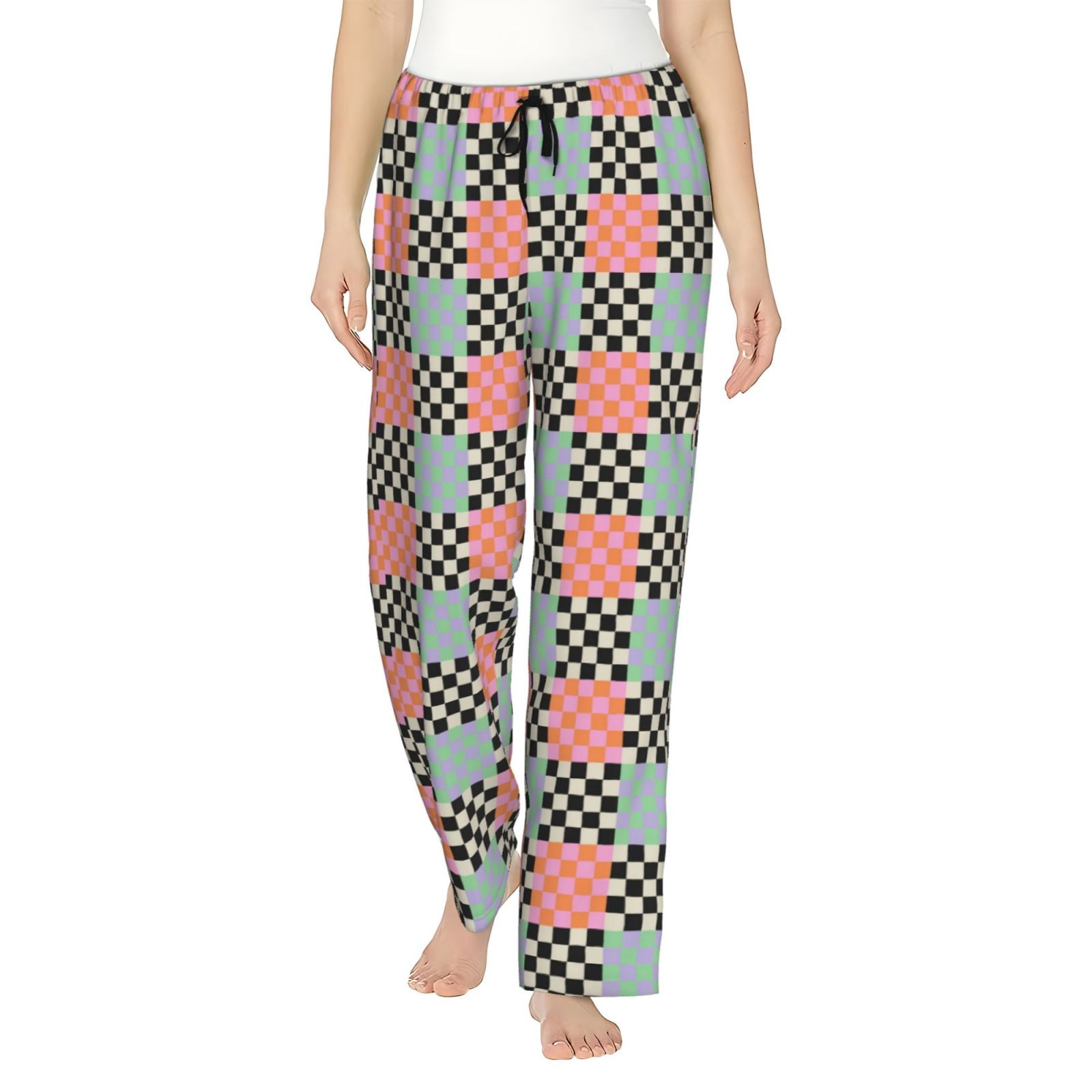 Balery Colorful Checkered print Women's Pajama Pants,Ultra Lightweight ...