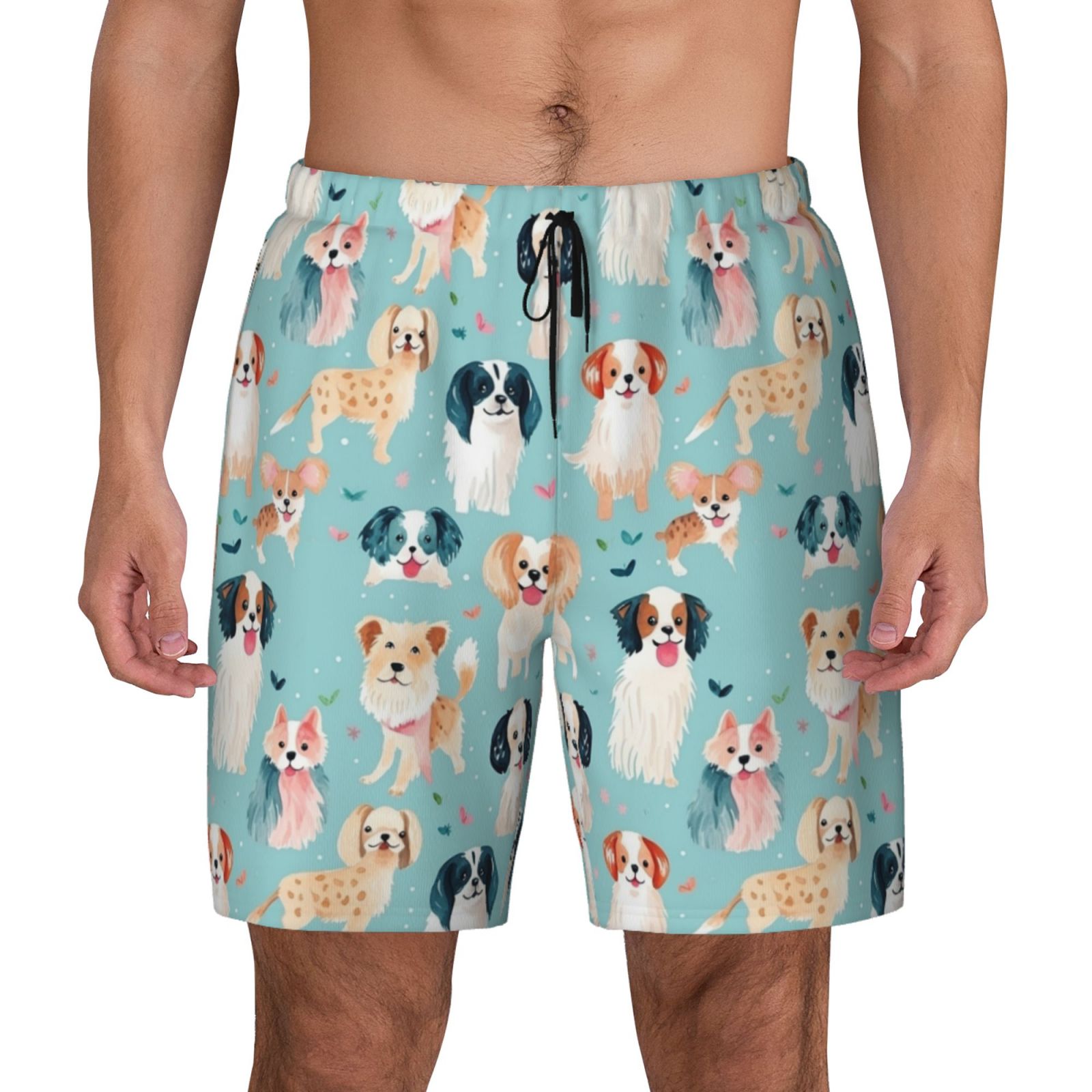 Balery Colorful Dog Mens Swim Trunks Swim Shorts for Men Quick Dry ...