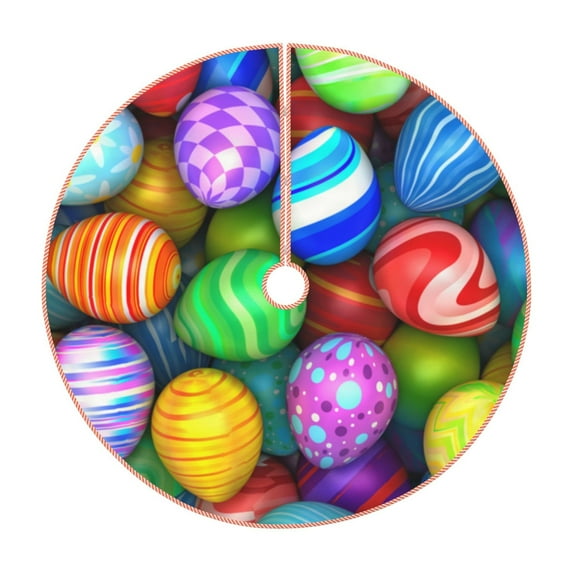 Balery Colorful Easter Eggs1 Printed Christmas Tree Skirt , Merry ...