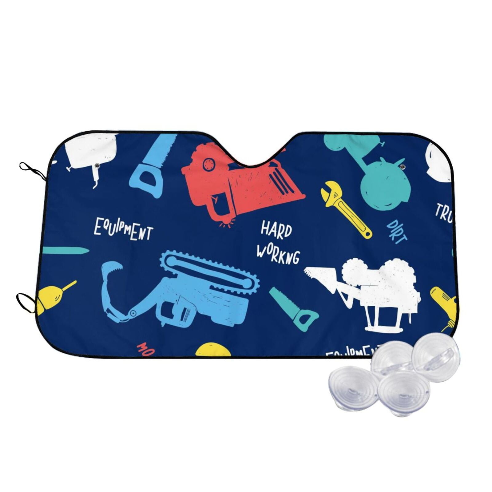 Balery Colorful Excavator Windshield Sun Shade, Car Front Window ...