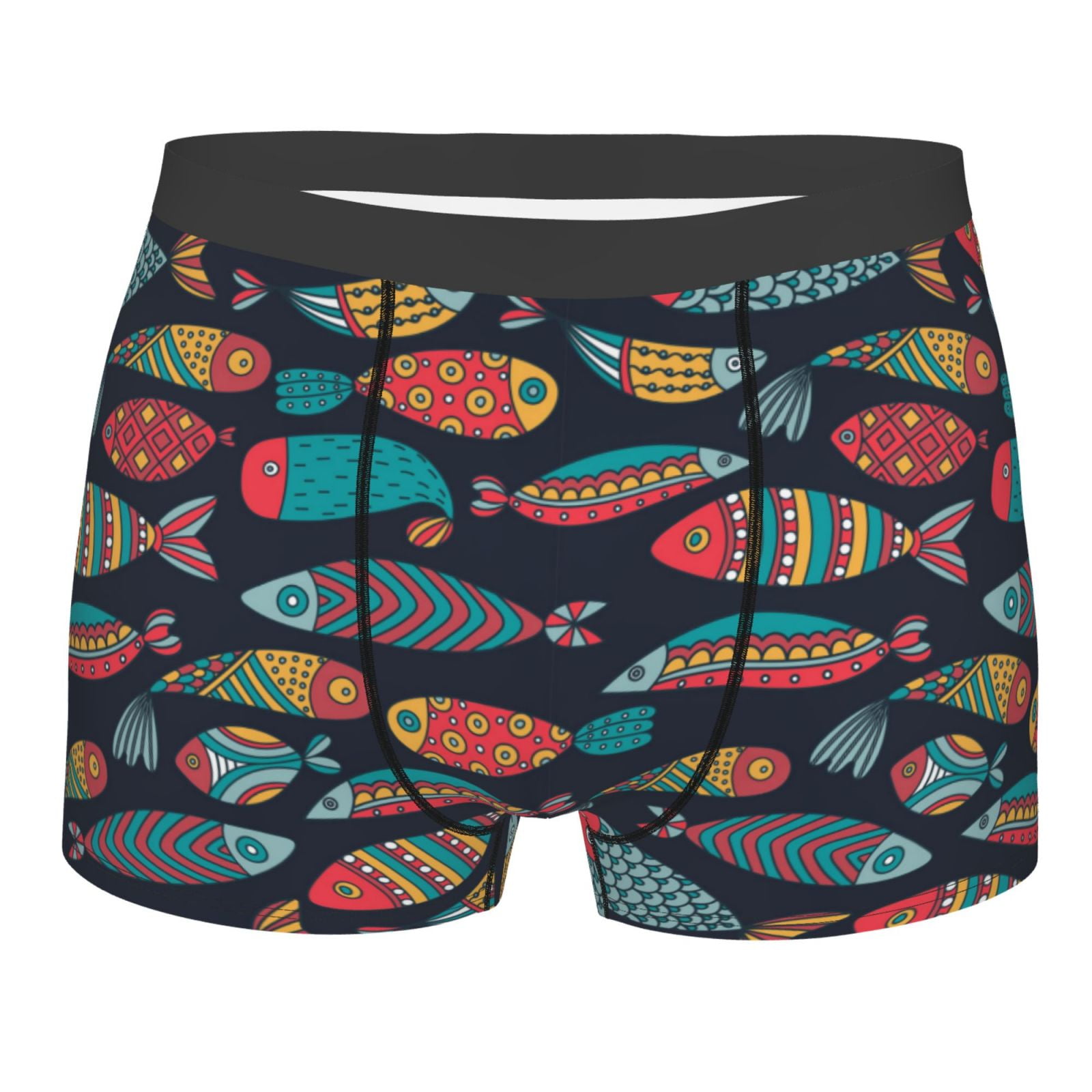 Balery Colorful Fish Men's Boxer Briefs, Soft and Breathable Cotton ...