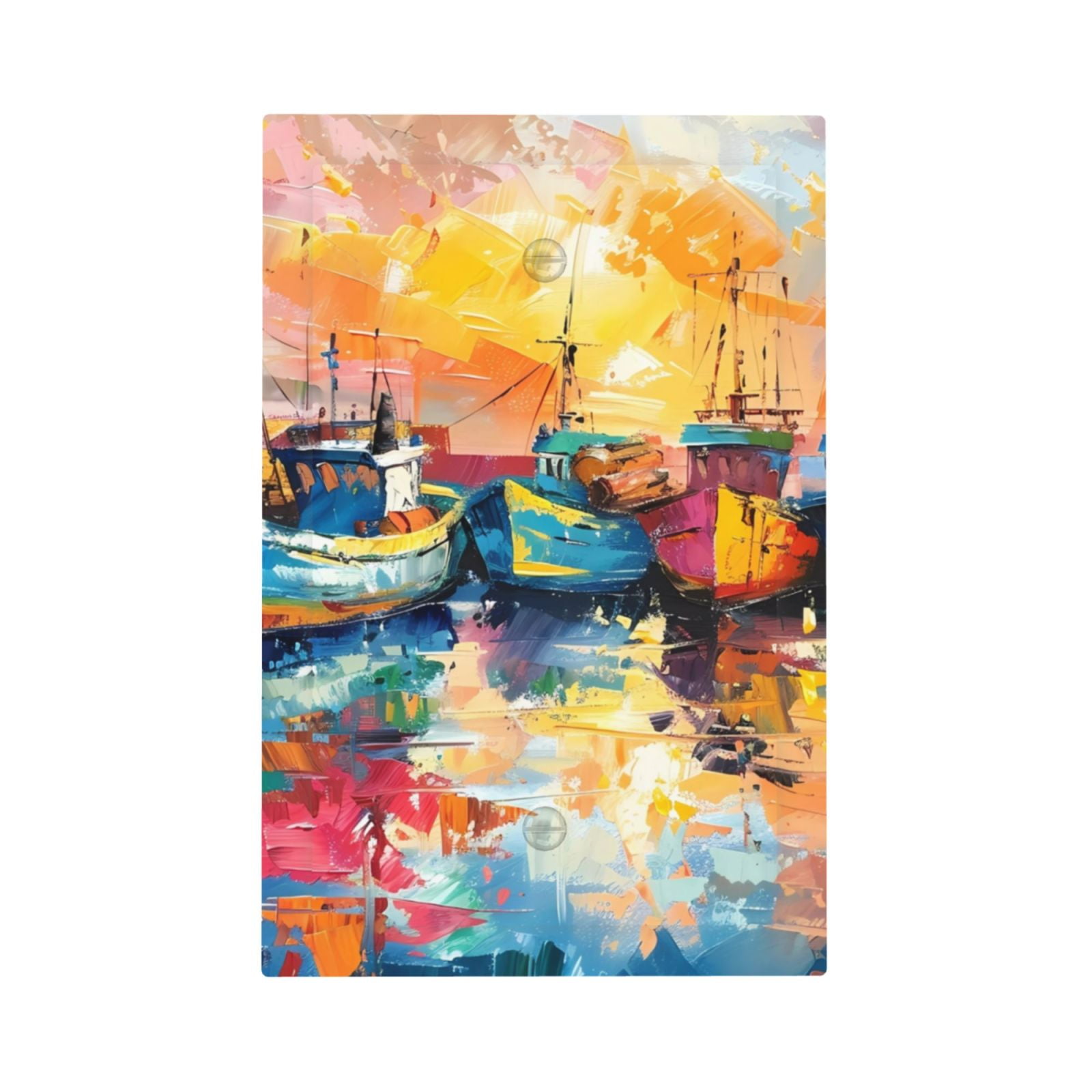 Balery Colorful Fishing Boats for Duplex Wall Plates Kit, Electrical ...